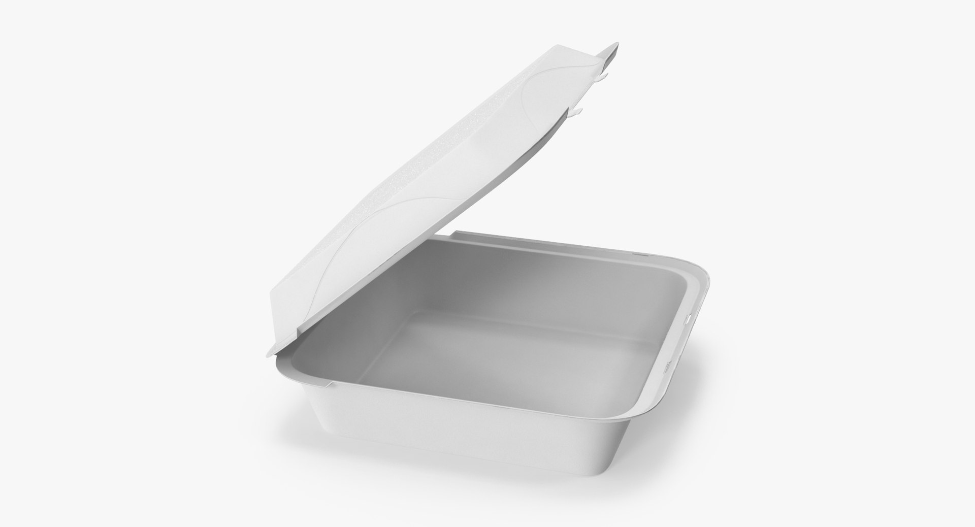 3d Styrofoam Box Open Model