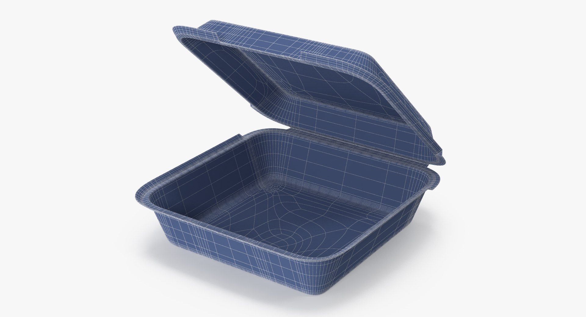 3d Styrofoam Box Open Model