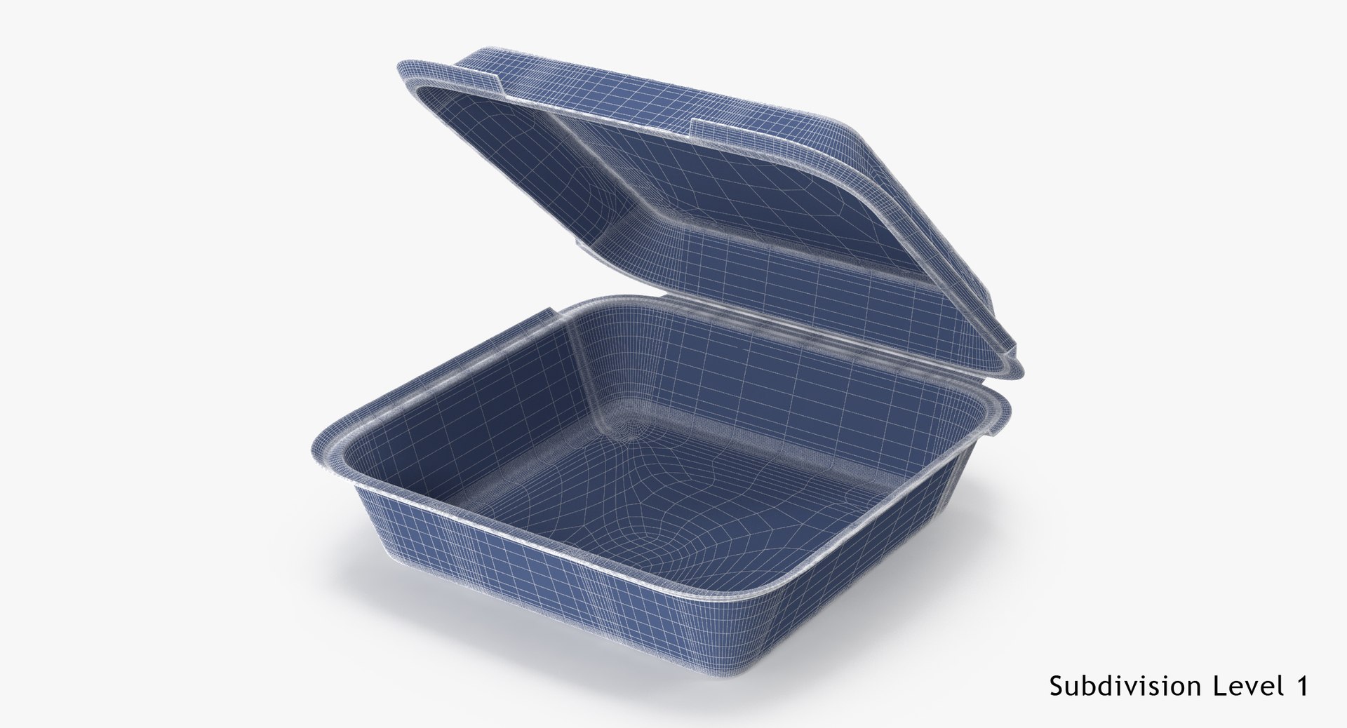 3d styrofoam box open model