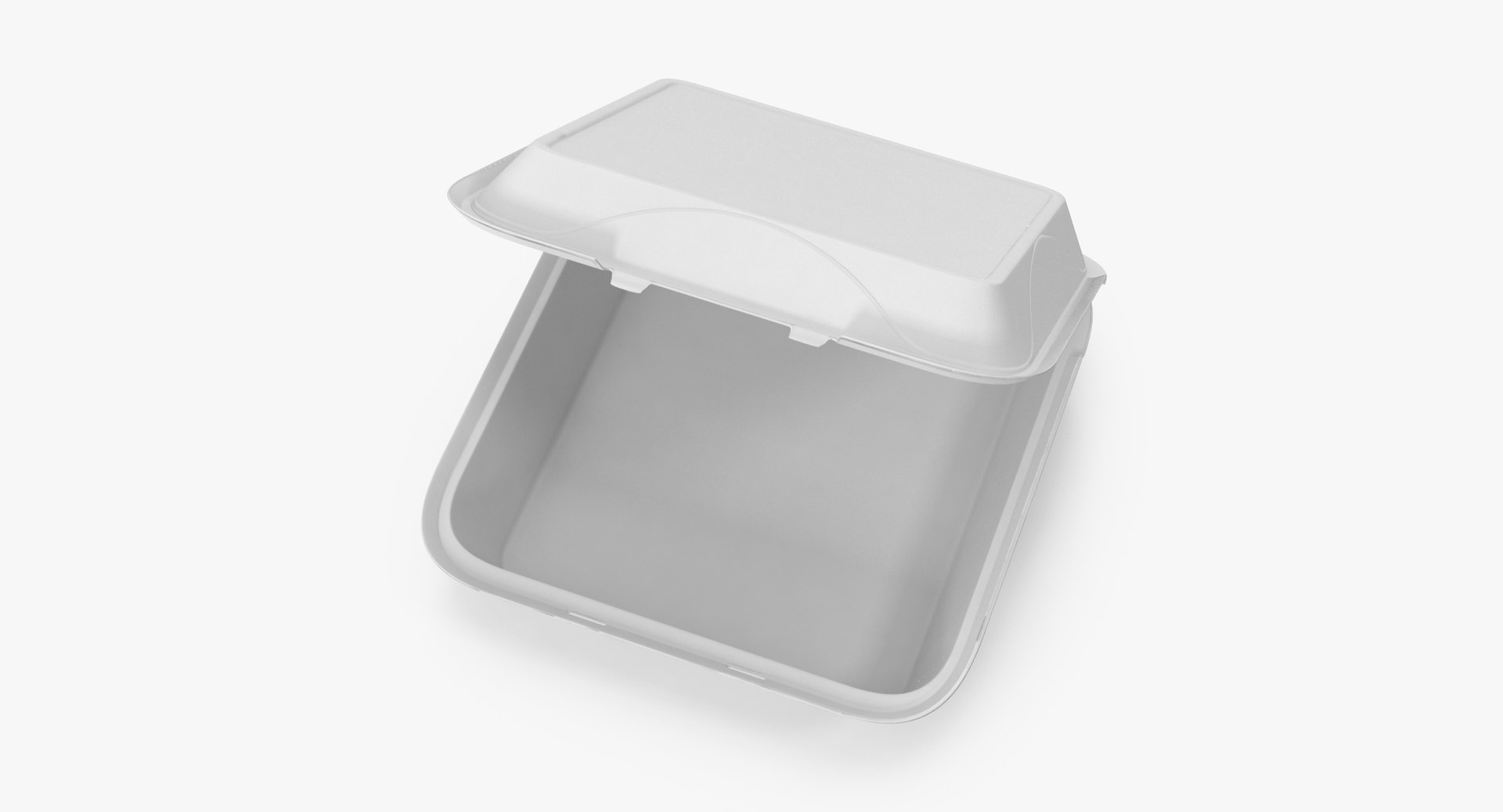 3d Styrofoam Box Open Model