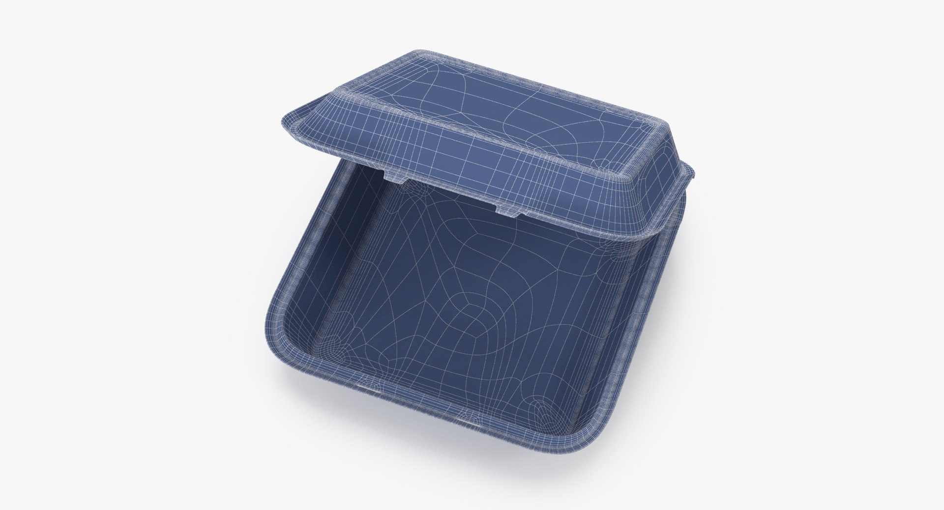 3d styrofoam box open model