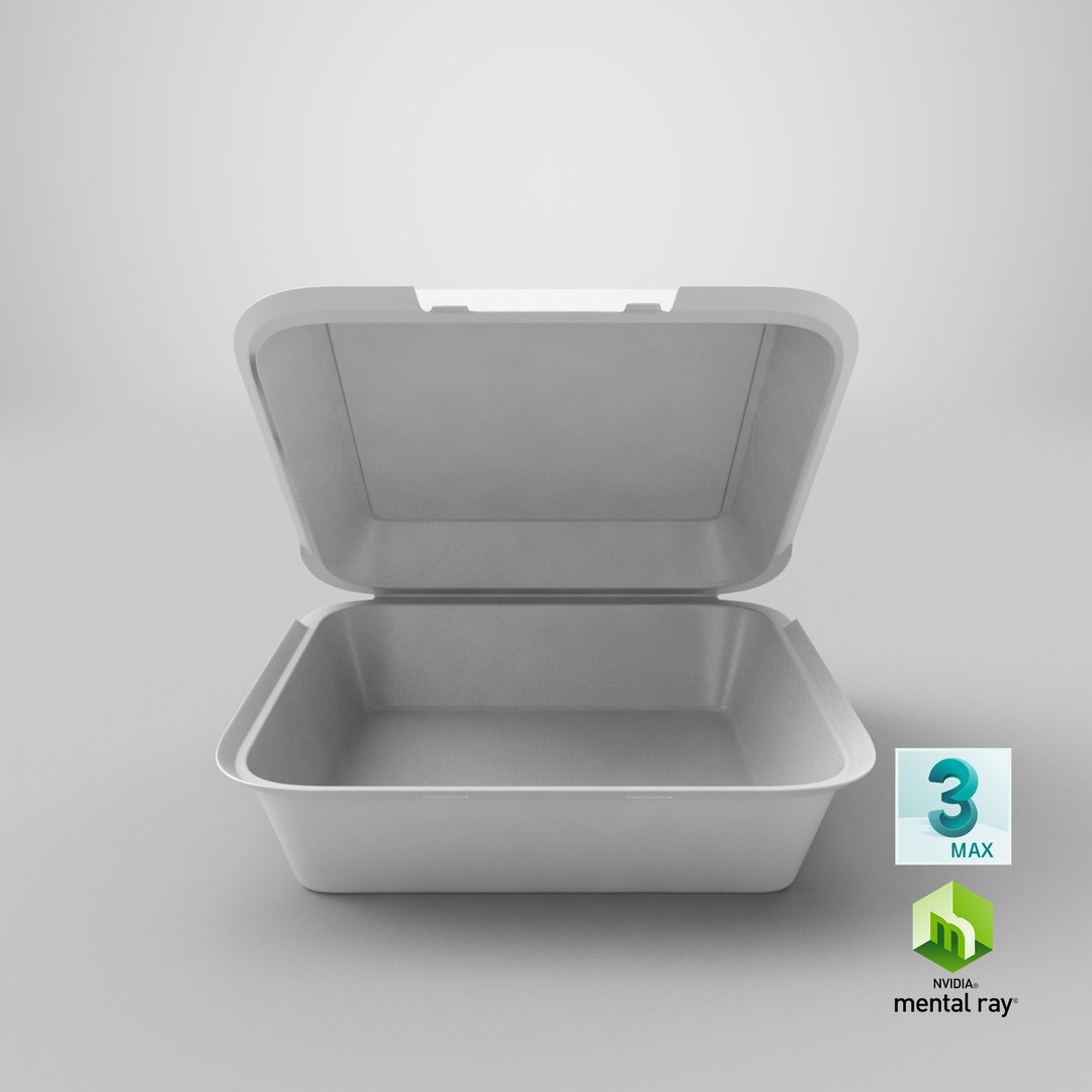 3d styrofoam box open model