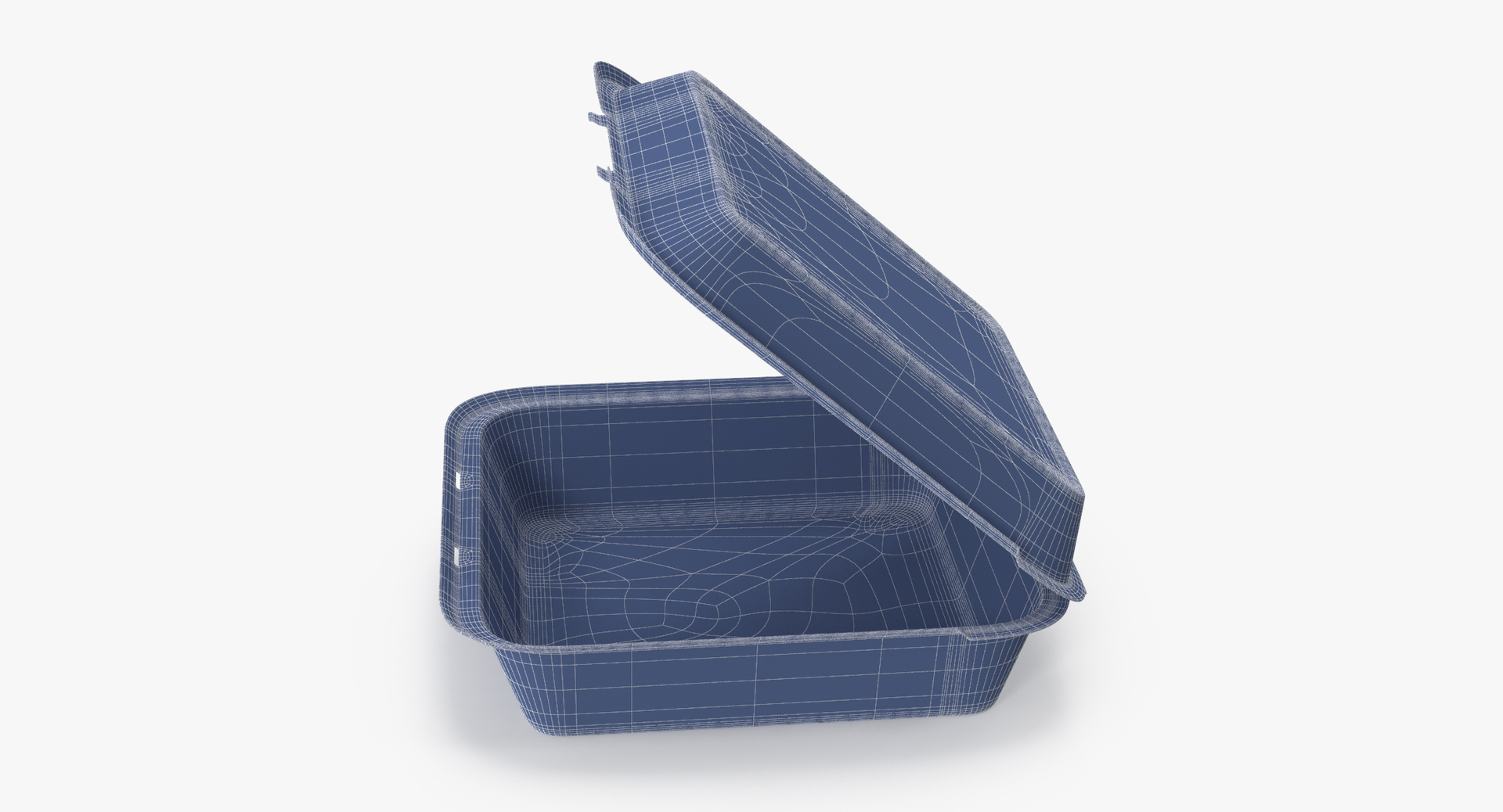 3d styrofoam box open model