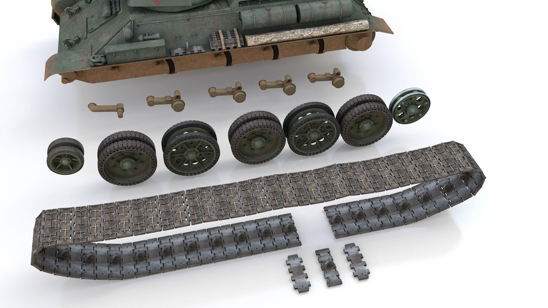 T-34-76 Model 1943 Soviet Medium Tank Guards 3D Model - TurboSquid 1714978