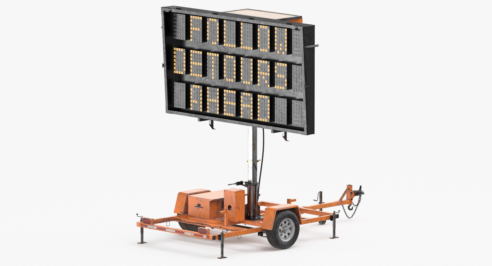 Mobile LED Sign Trailer Clean and Dirty 3D model - TurboSquid 1896799
