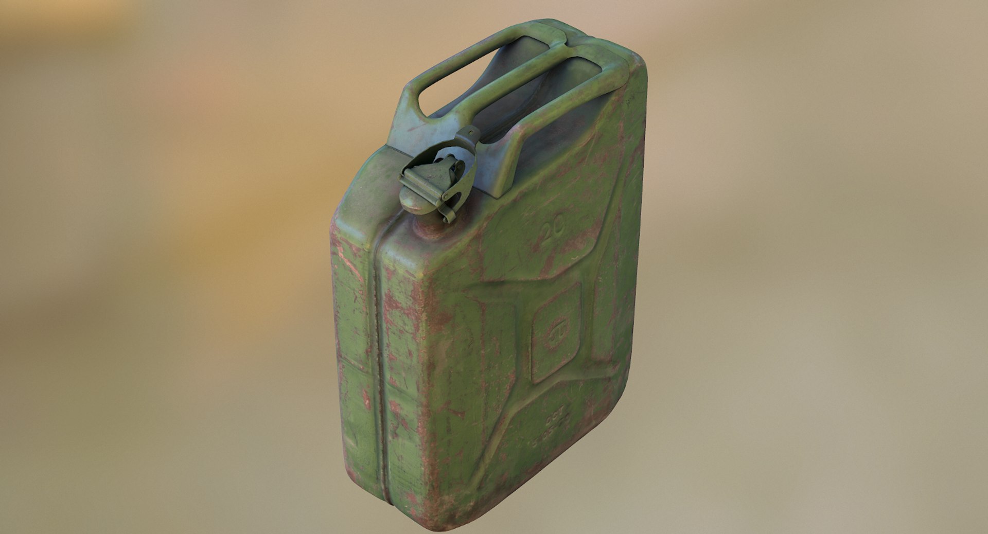 3d Model Old Green Rusty Gasoline