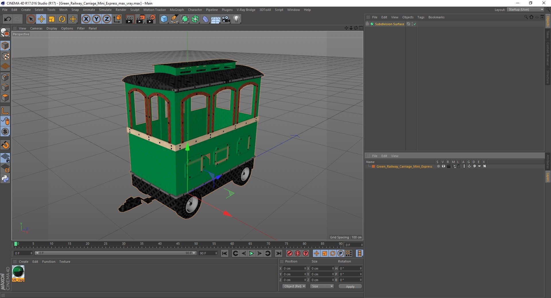 3D Green Railway Carriage Mini Express model - TurboSquid 2059410