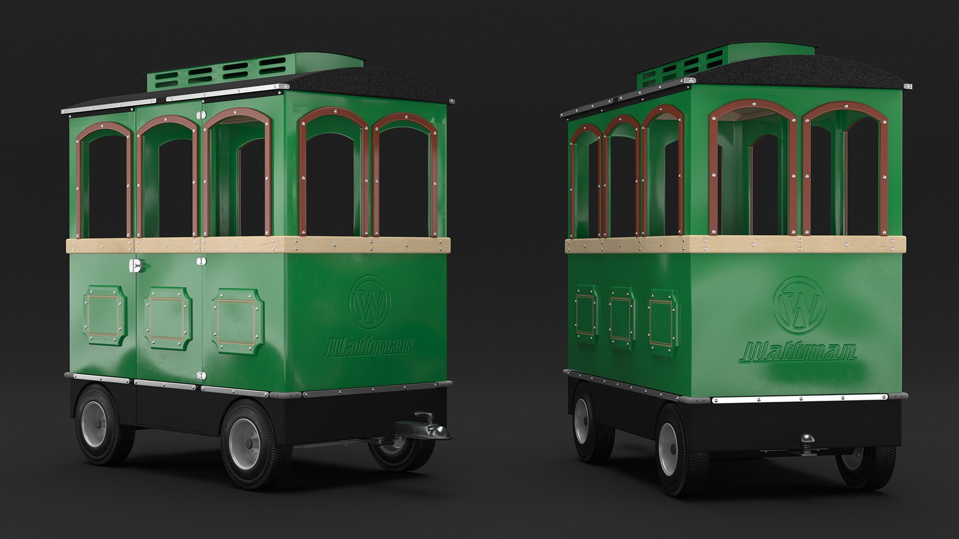3D Green Railway Carriage Mini Express Model - TurboSquid 2059410