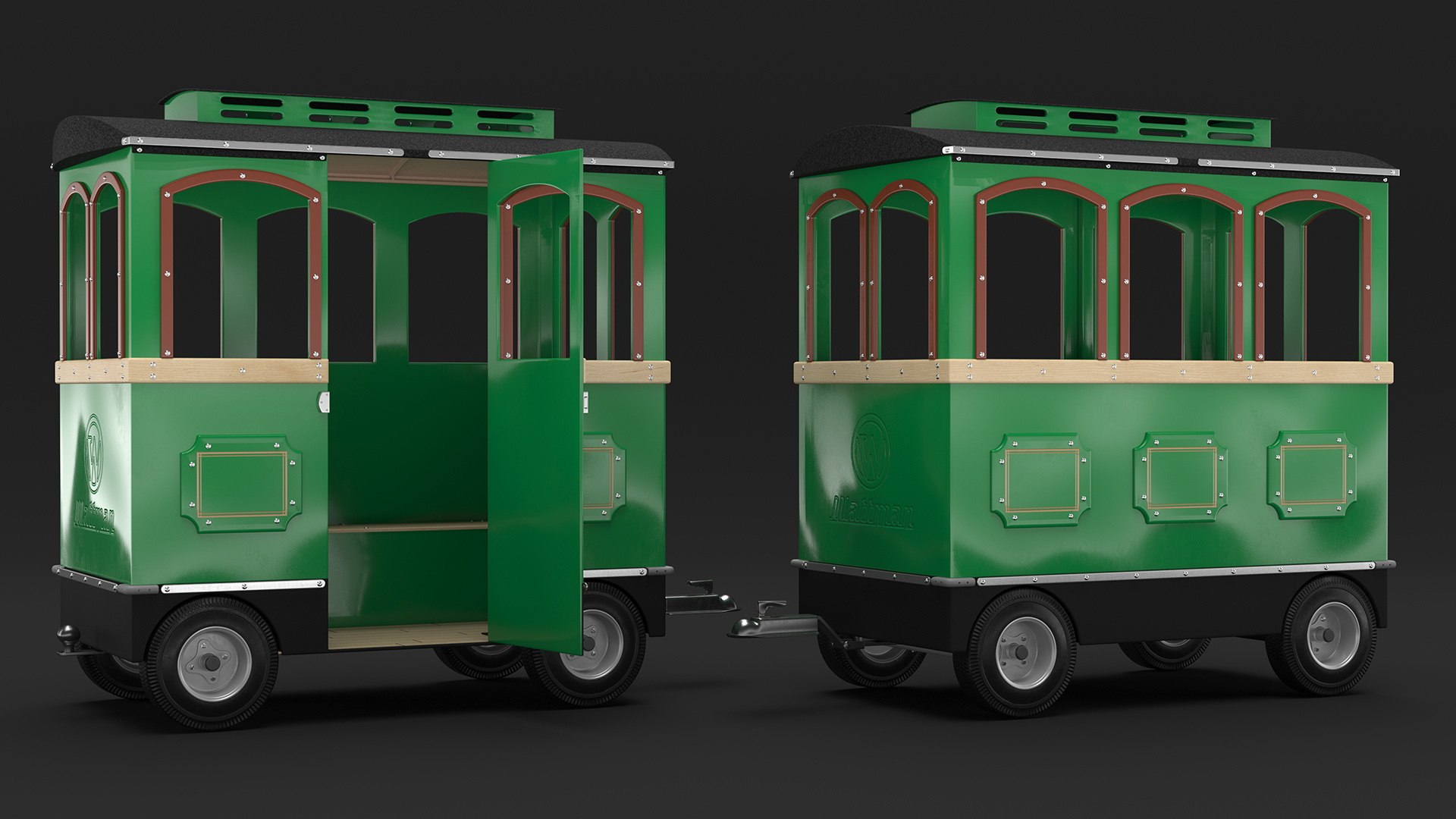 3D Green Railway Carriage Mini Express Model - TurboSquid 2059410