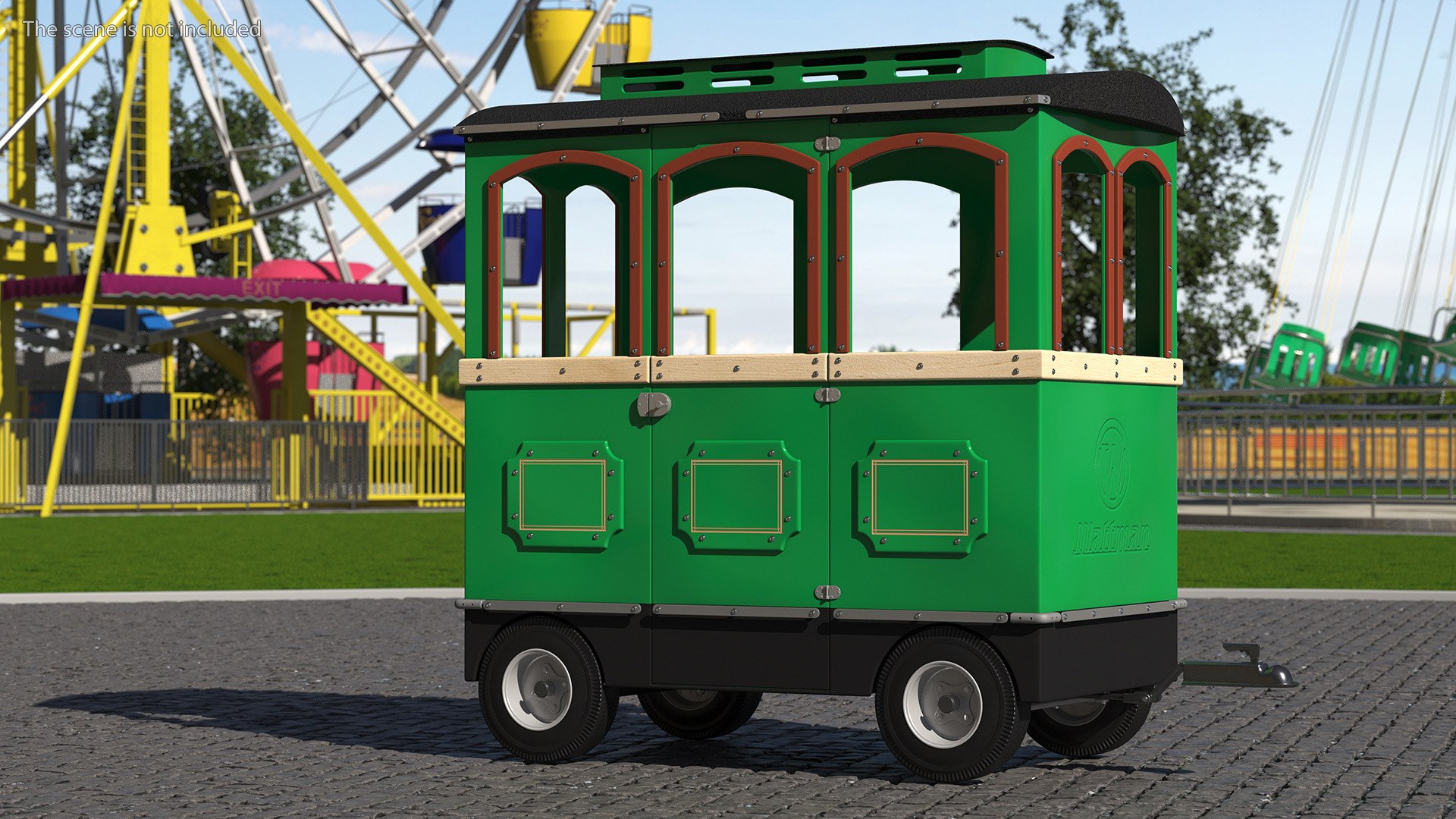 3D Green Railway Carriage Mini Express Model - TurboSquid 2059410