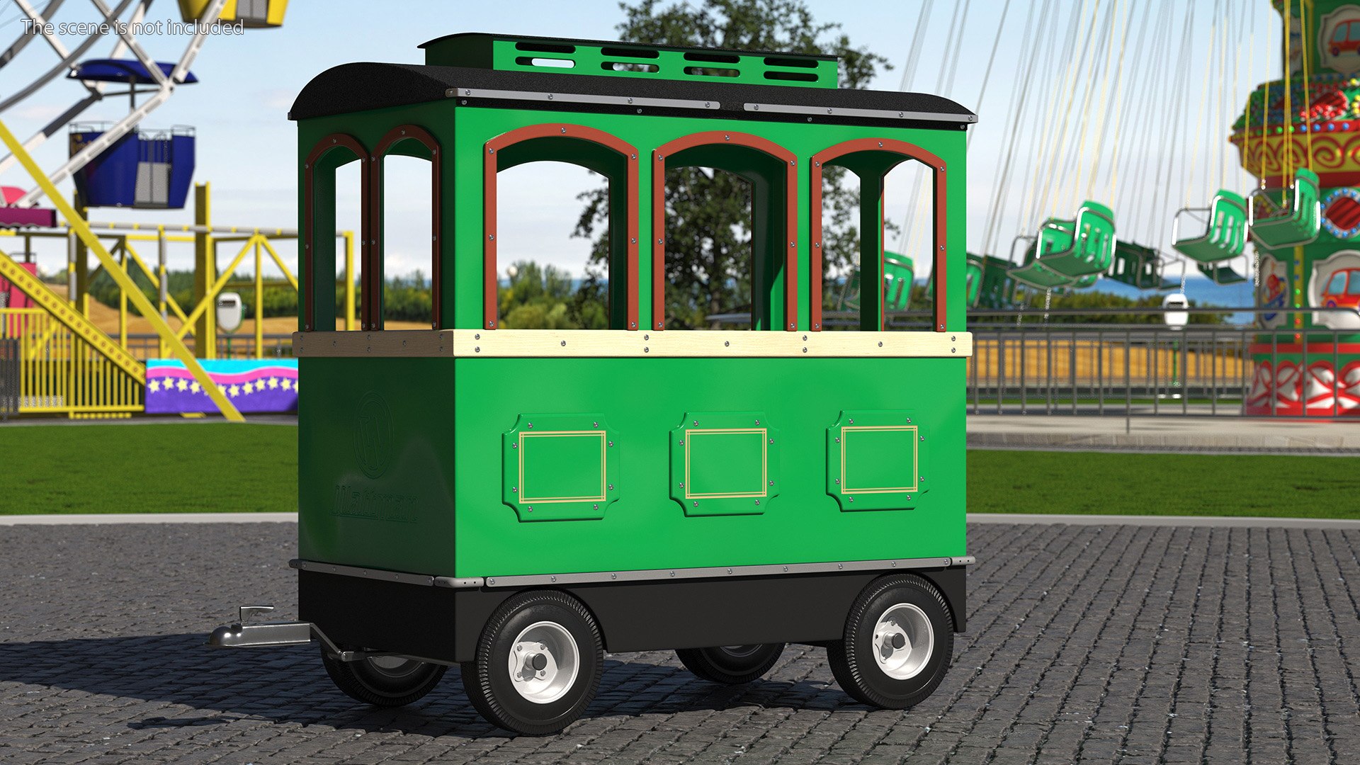 3D Green Railway Carriage Mini Express Model - TurboSquid 2059410