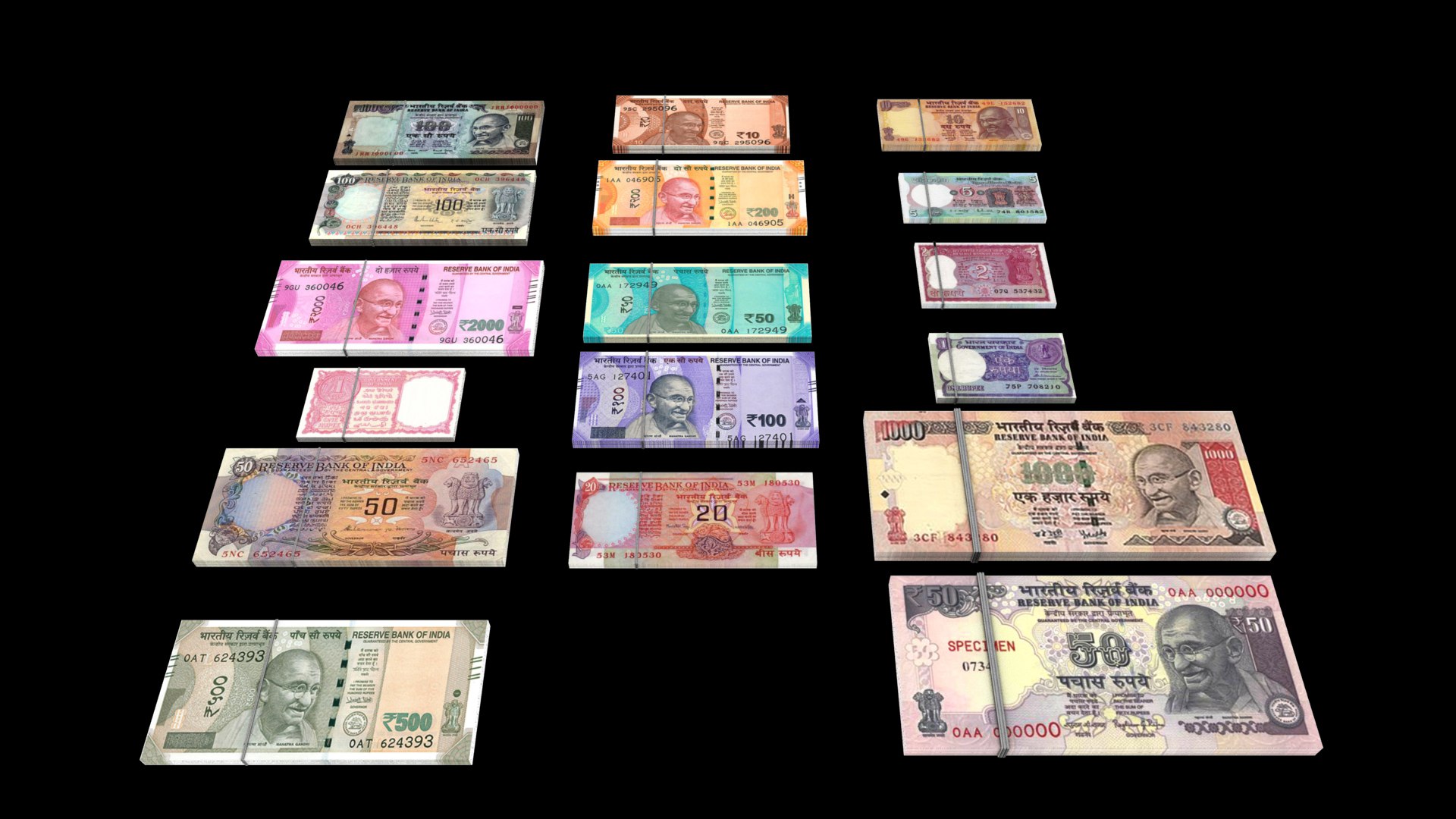 3D India Currency Model - TurboSquid 1963428