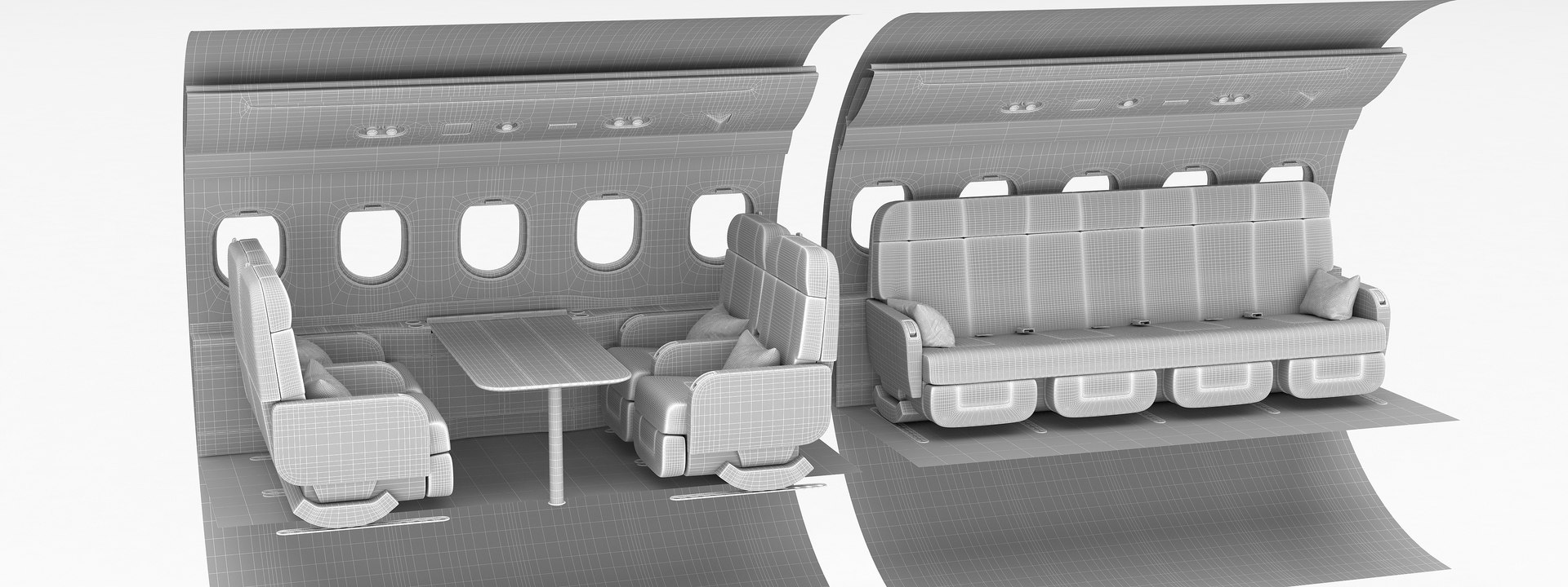 Buisiness Jet Interior Bej Model - TurboSquid 2187410