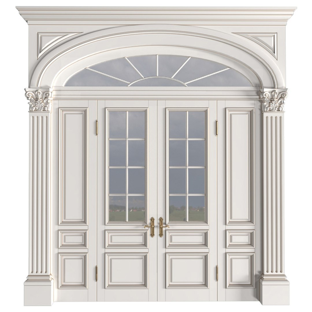 Entrance Exterior Front Classic Door Outdoor External Street Doors 3D ...