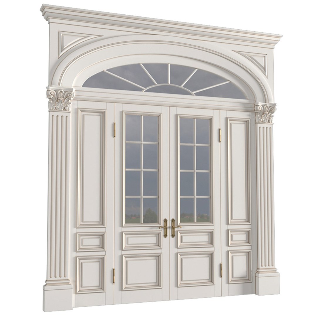 Entrance Exterior Front Classic Door Outdoor External Street Doors 3D ...