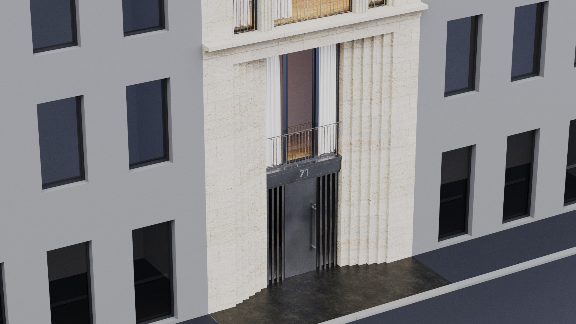 3D Modern Building Fasade 7 Model - TurboSquid 2290450