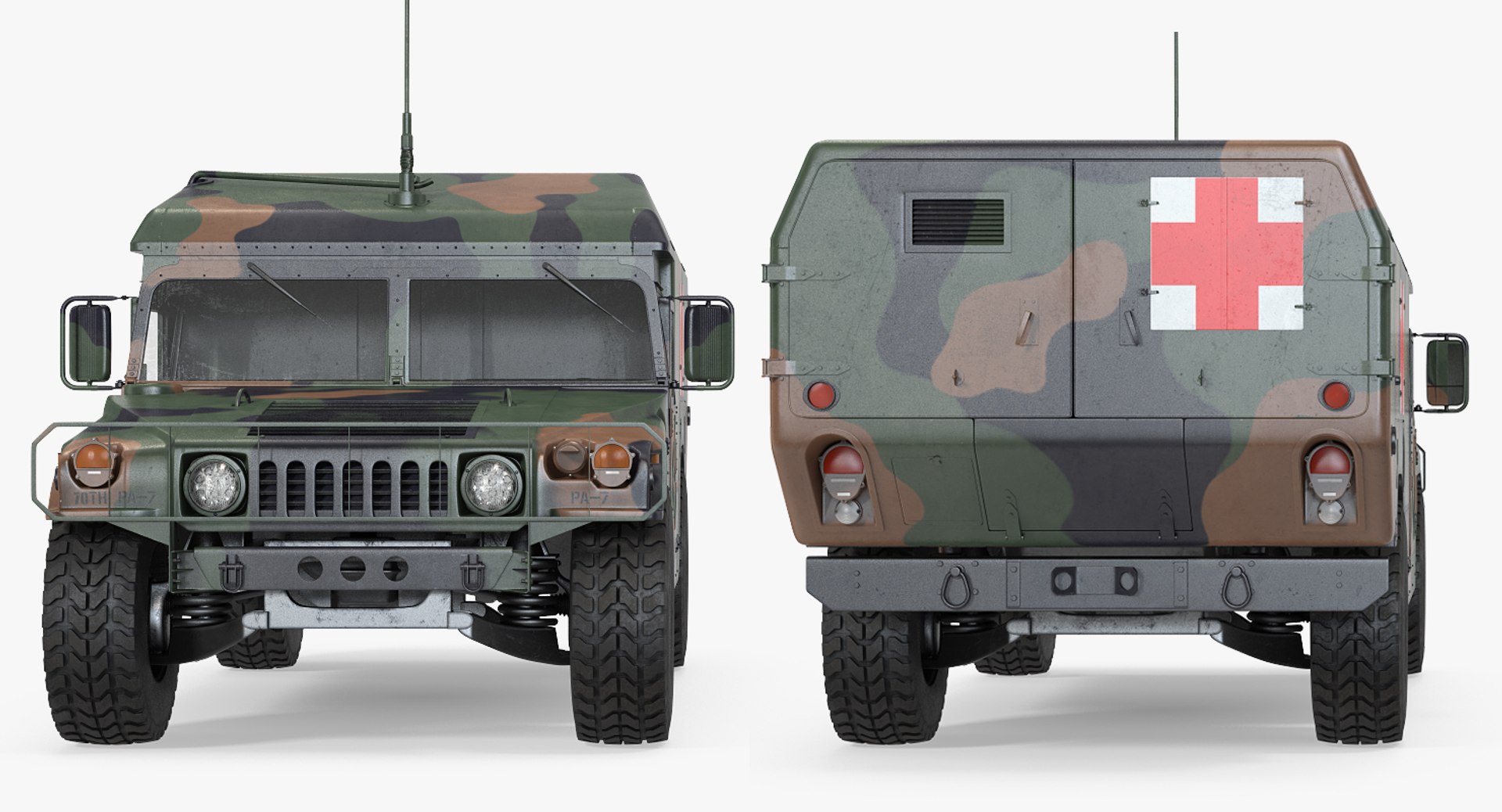 Mini Ambulance Military Car 3d Model