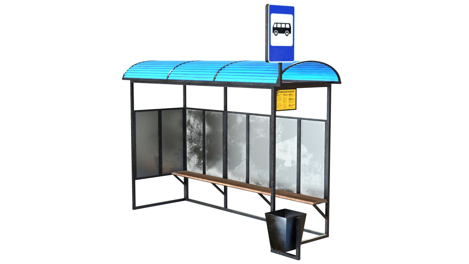 3D Outdated Soviet Bus Stop - TurboSquid 1939125