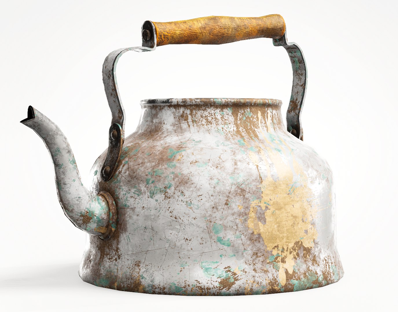 Old Enamel Dirty Teapot Da1 3D Model - TurboSquid 1964974