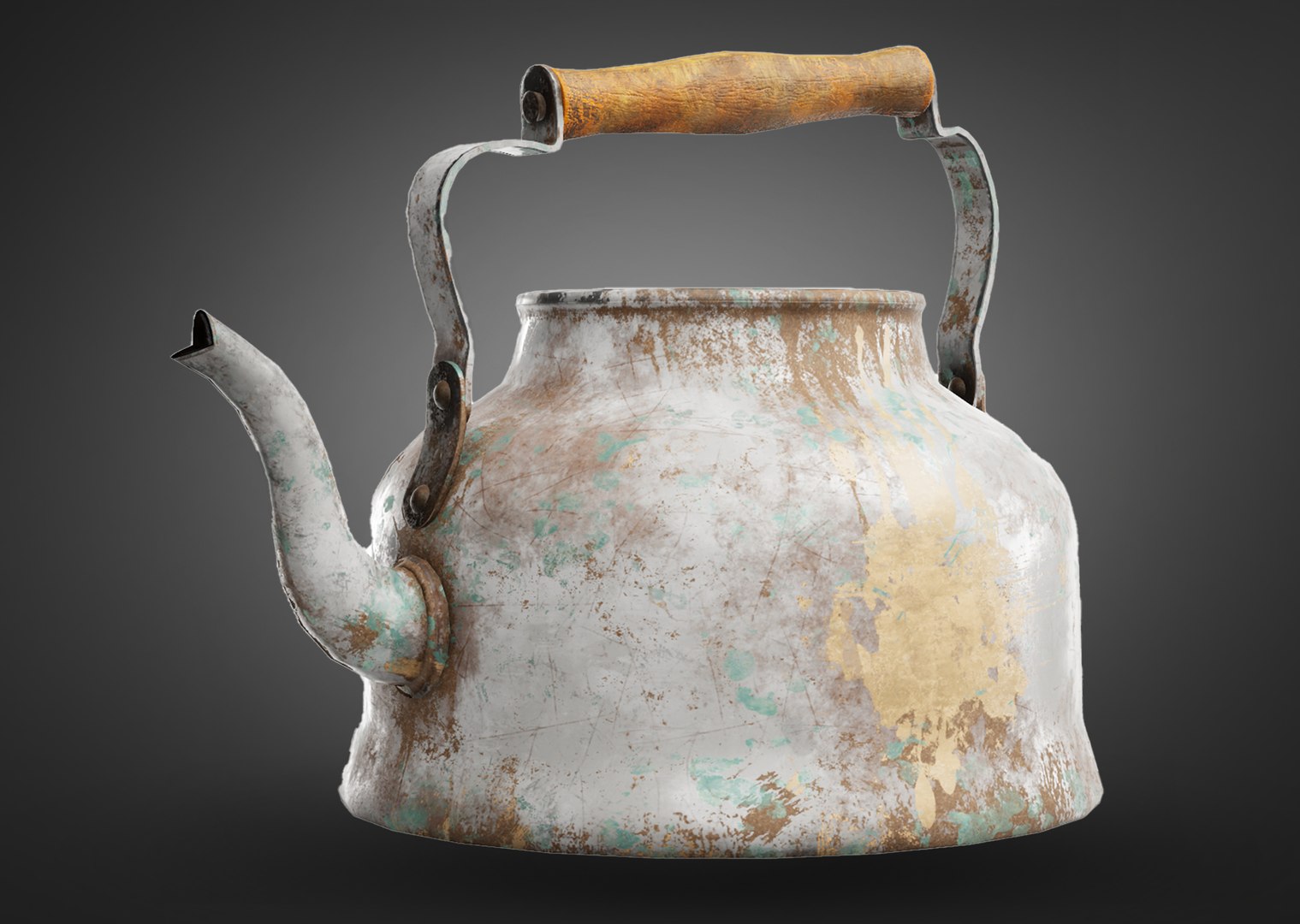 Old Enamel Dirty Teapot Da1 3D Model - TurboSquid 1964974
