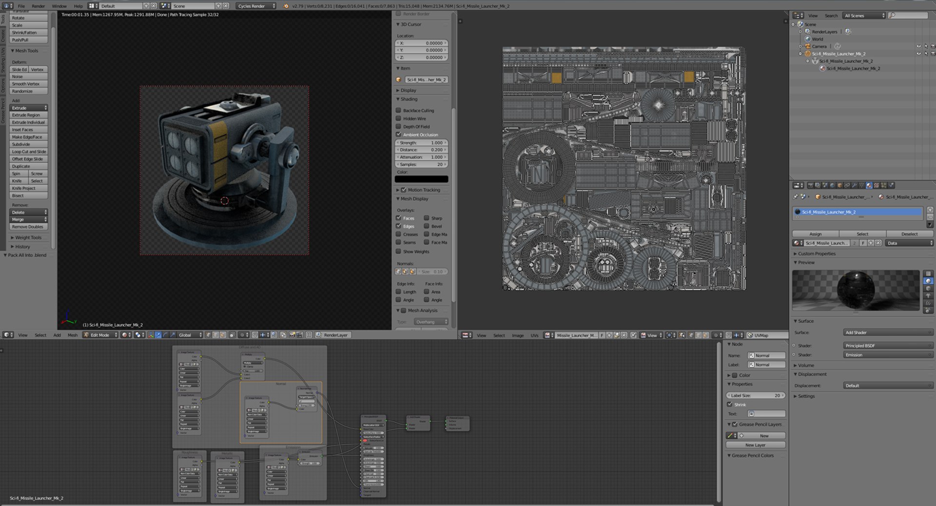 3D missile launcher 2 sci-fi model - TurboSquid 1407547
