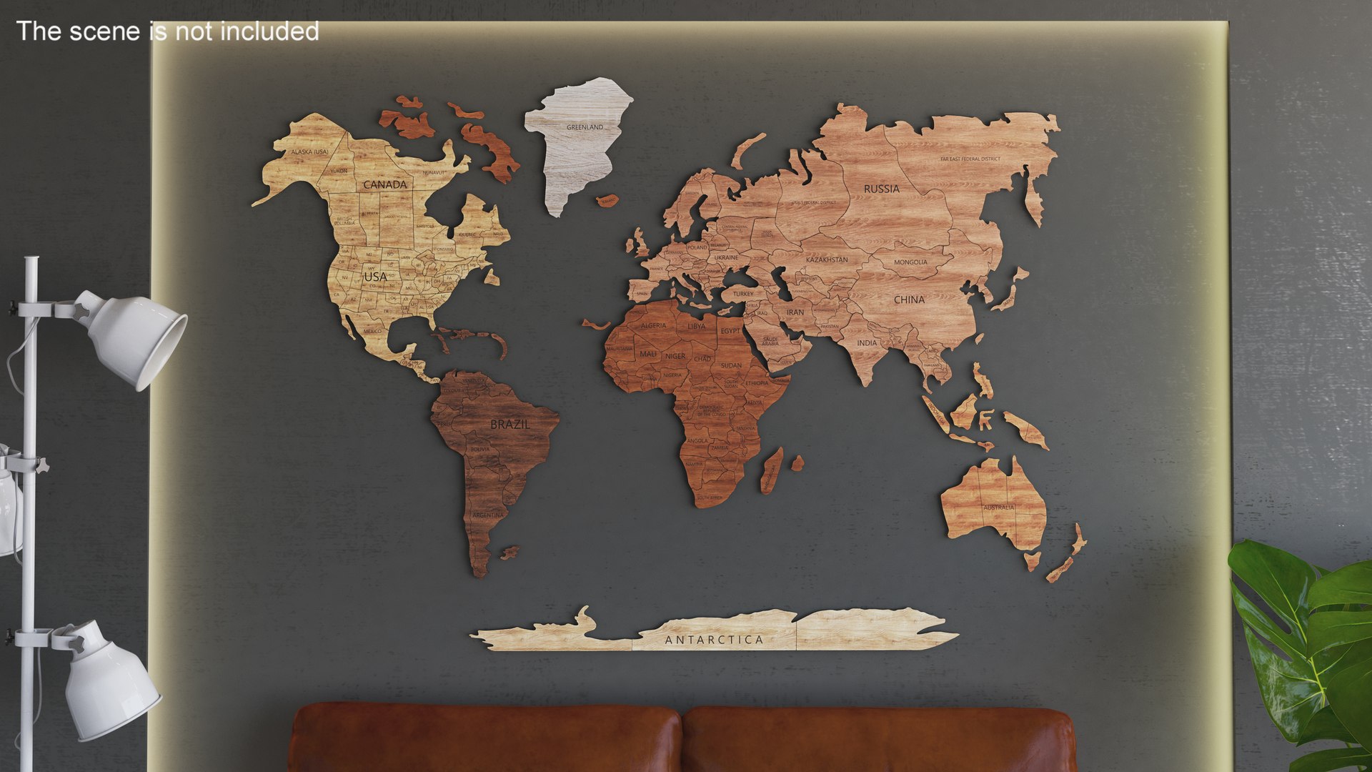 Wood Created World Map 3D Model - TurboSquid 2202813