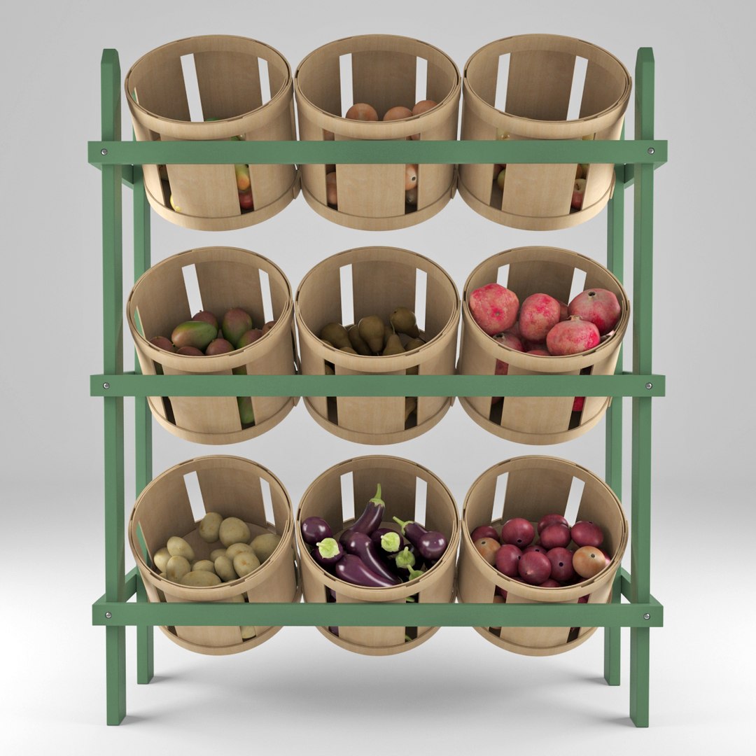 3d Wood Basket Display