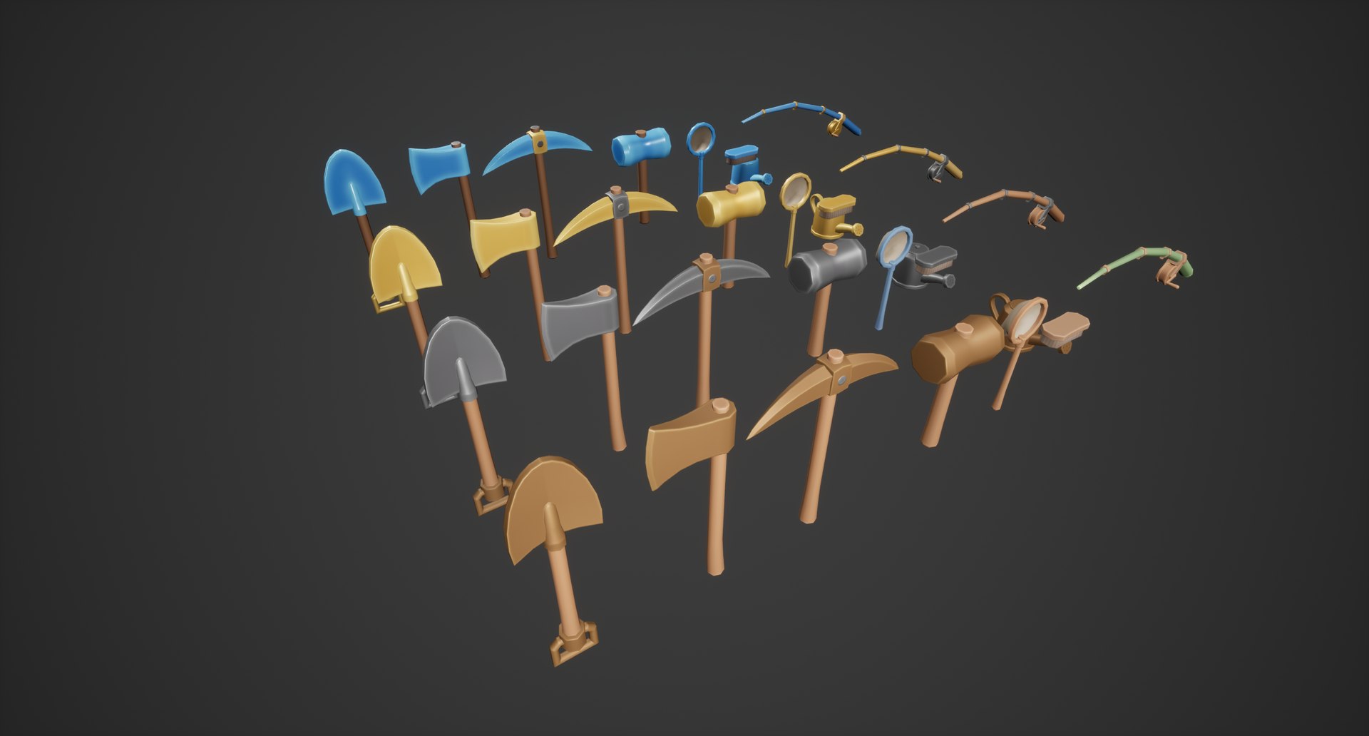 Stylized Farming Game Tools 3D Model - TurboSquid 2198048