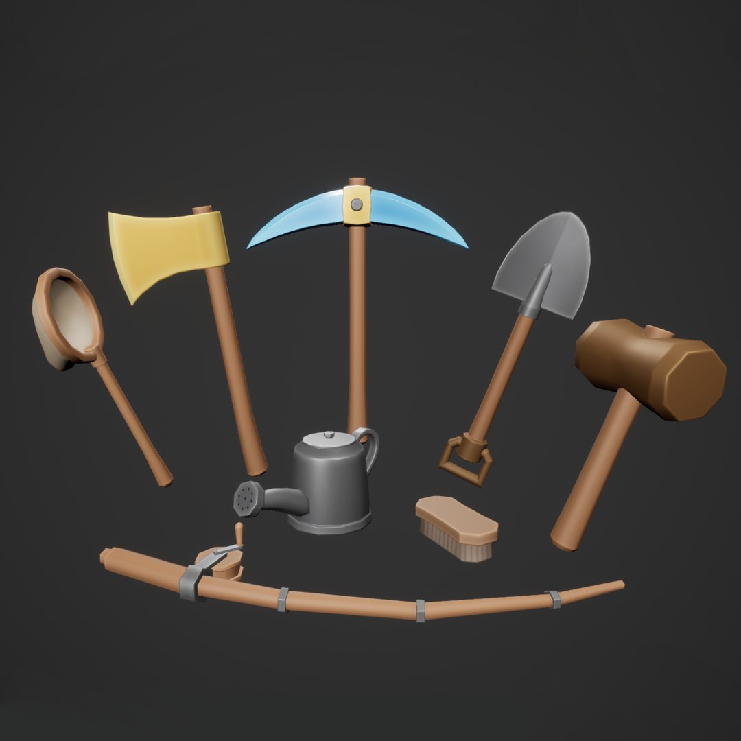 Stylized Farming Game Tools 3D Model - TurboSquid 2198048