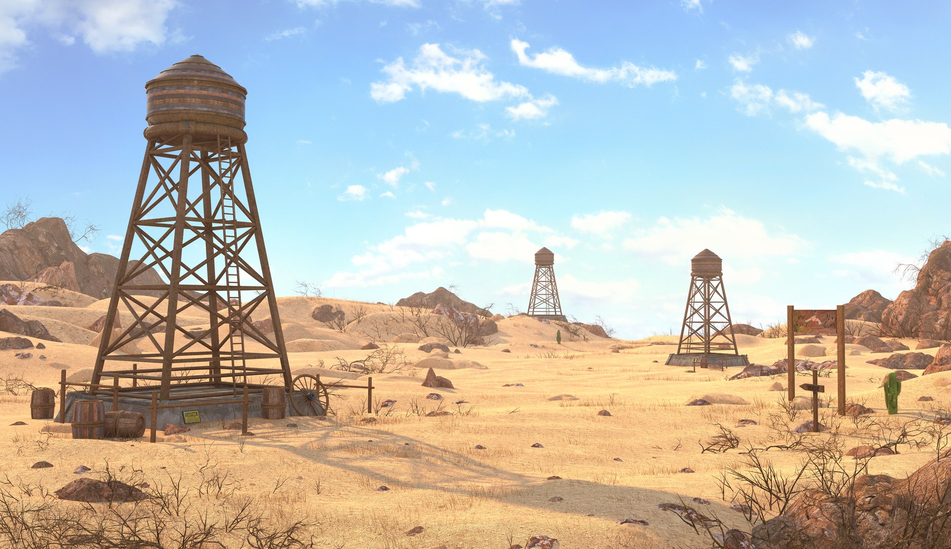 3D model Water Tanks Desert Environment. - TurboSquid 1729674