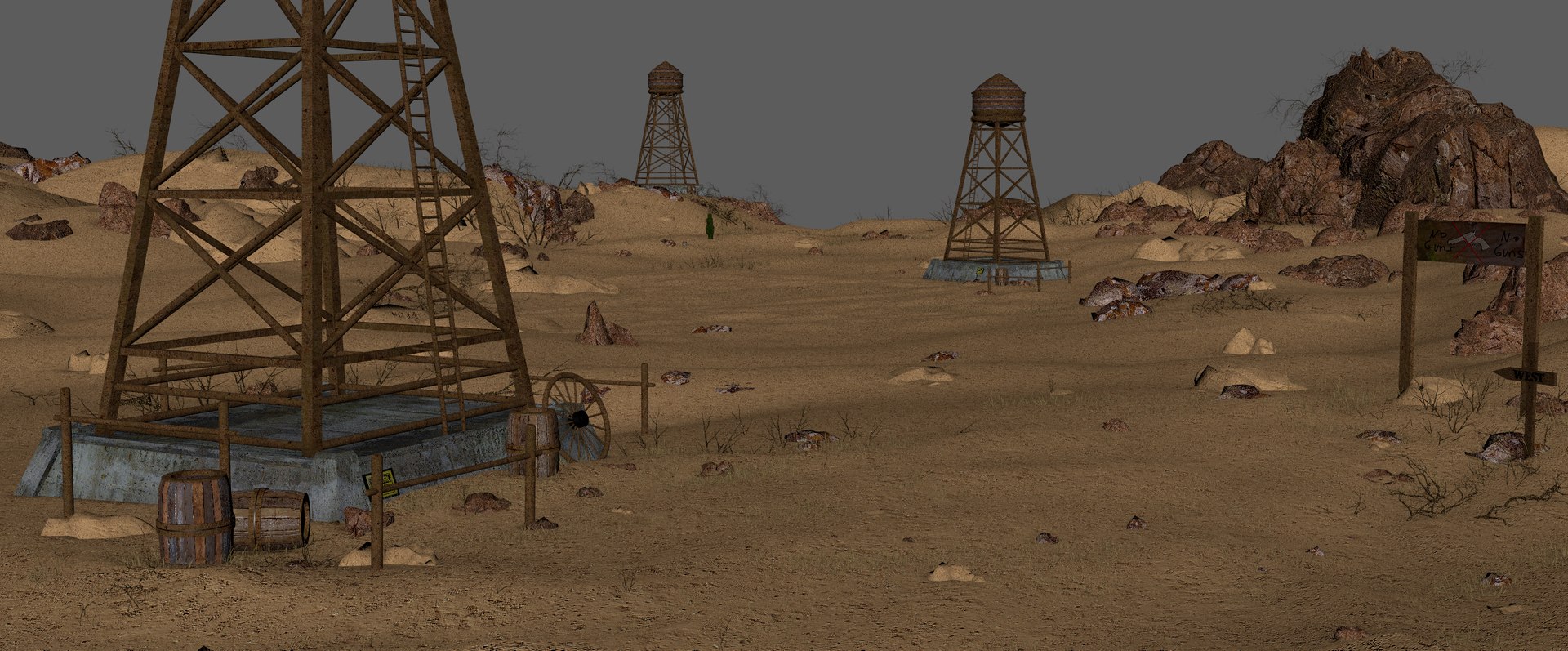 3D Model Water Tanks Desert Environment. - TurboSquid 1729674