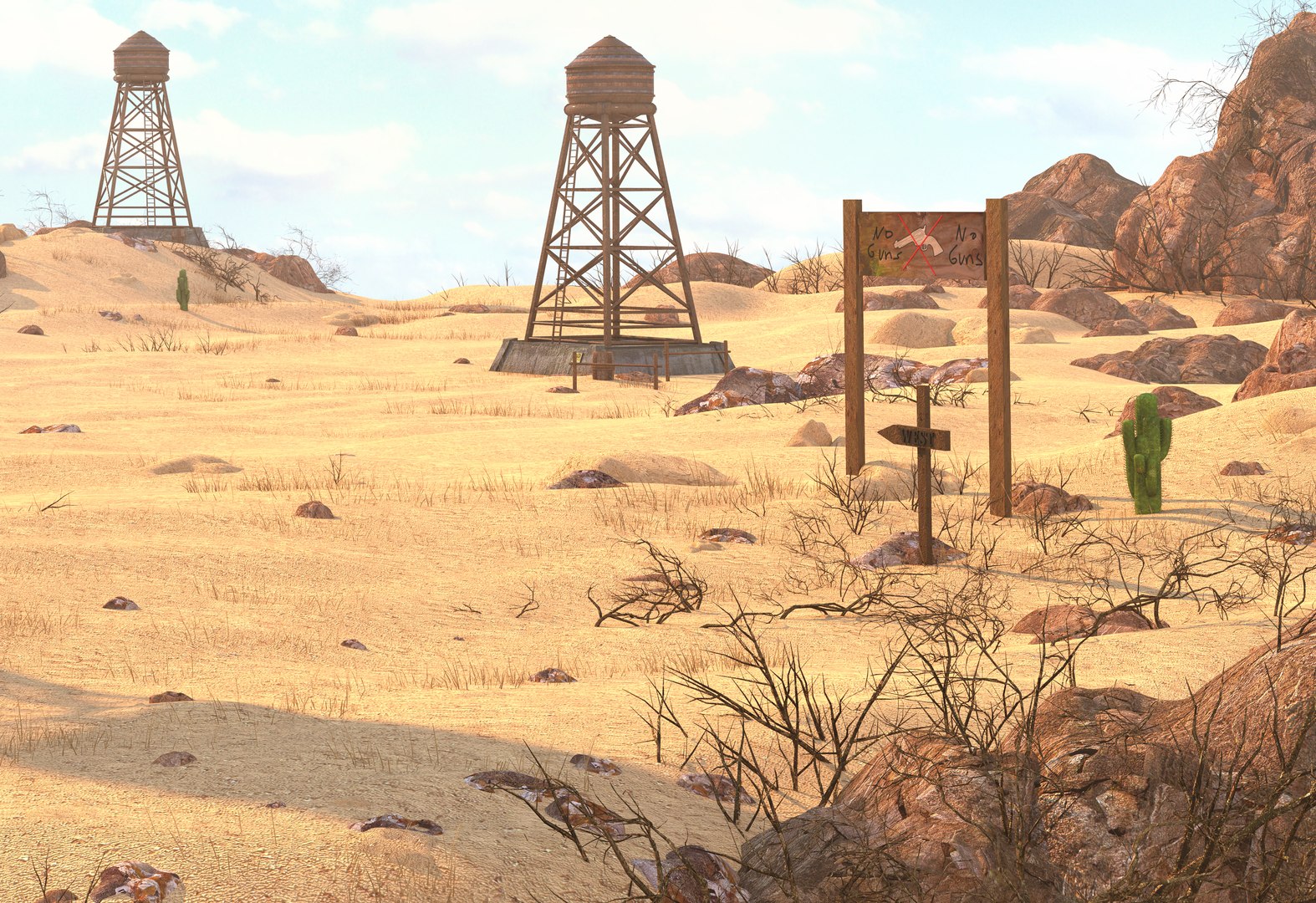 3D Model Water Tanks Desert Environment. - TurboSquid 1729674