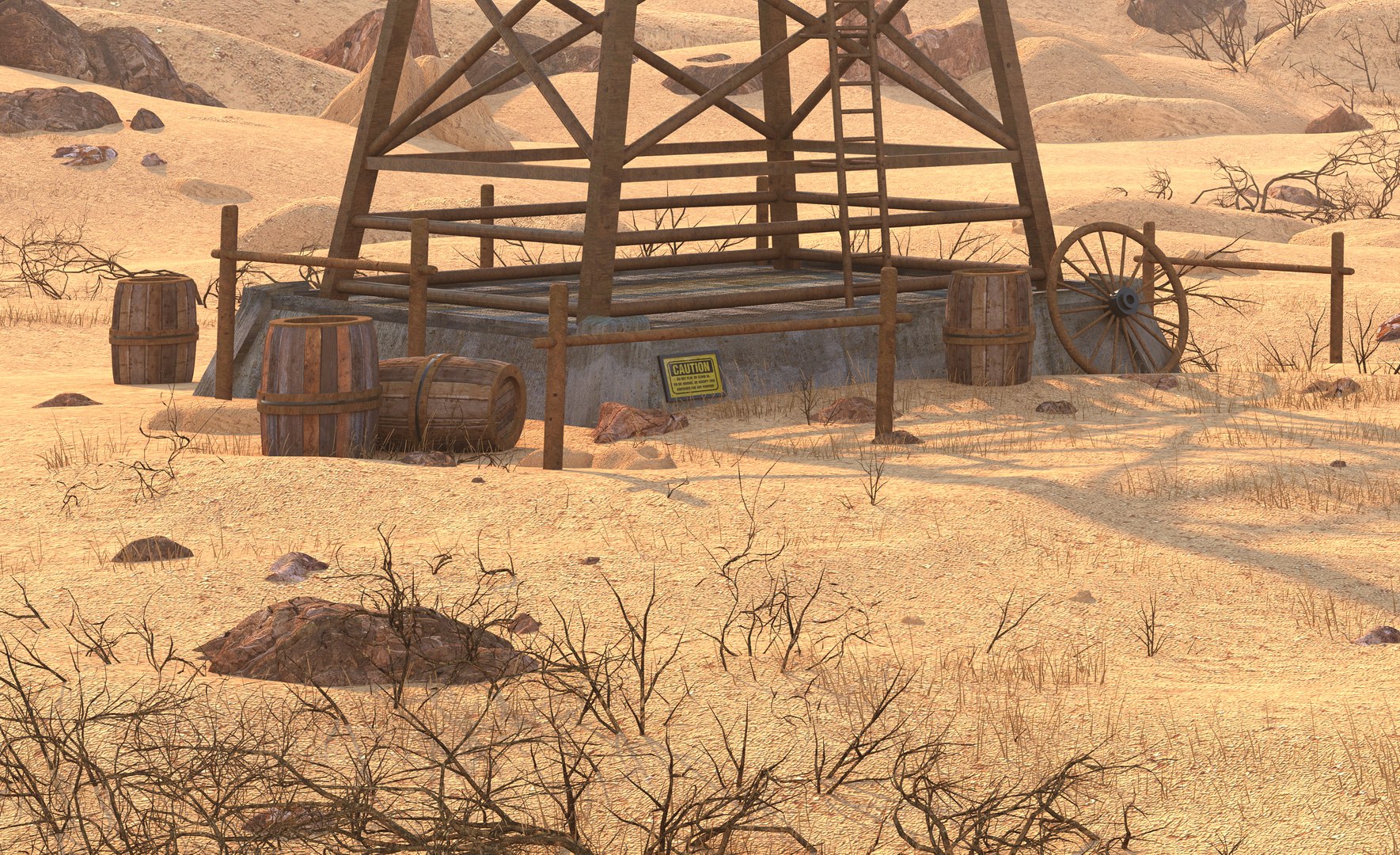 3D Model Water Tanks Desert Environment. - TurboSquid 1729674