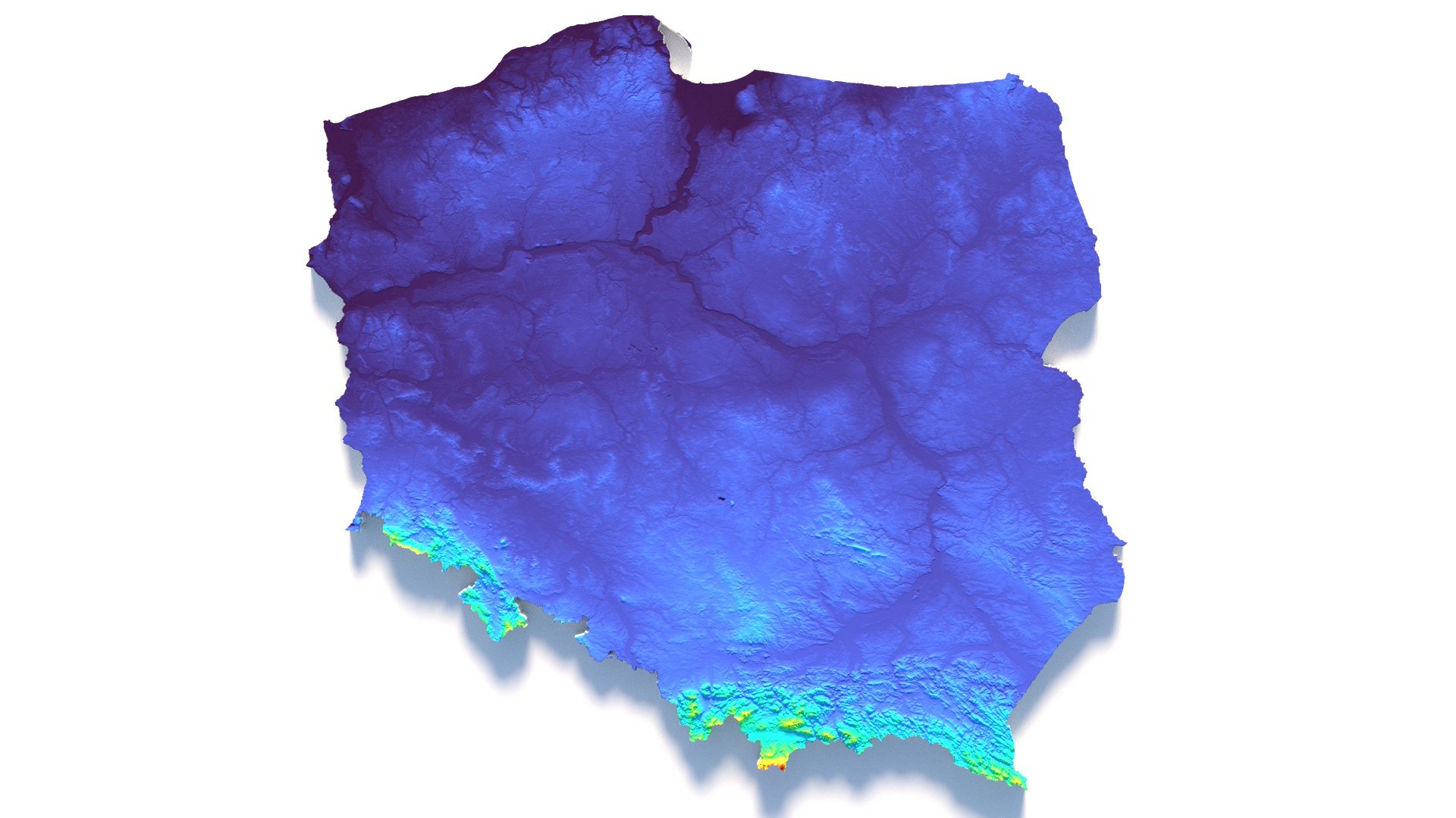 3D Poland Polska Terrain Map - TurboSquid 2336671