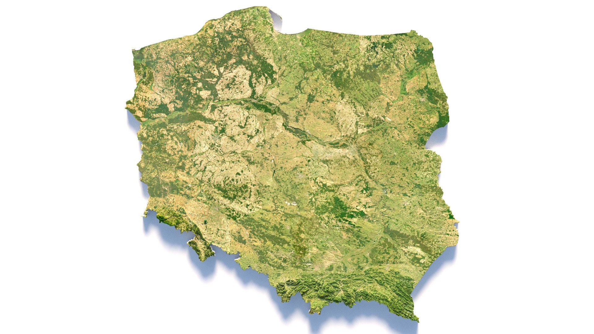 3D Poland Polska Terrain Map - TurboSquid 2336671