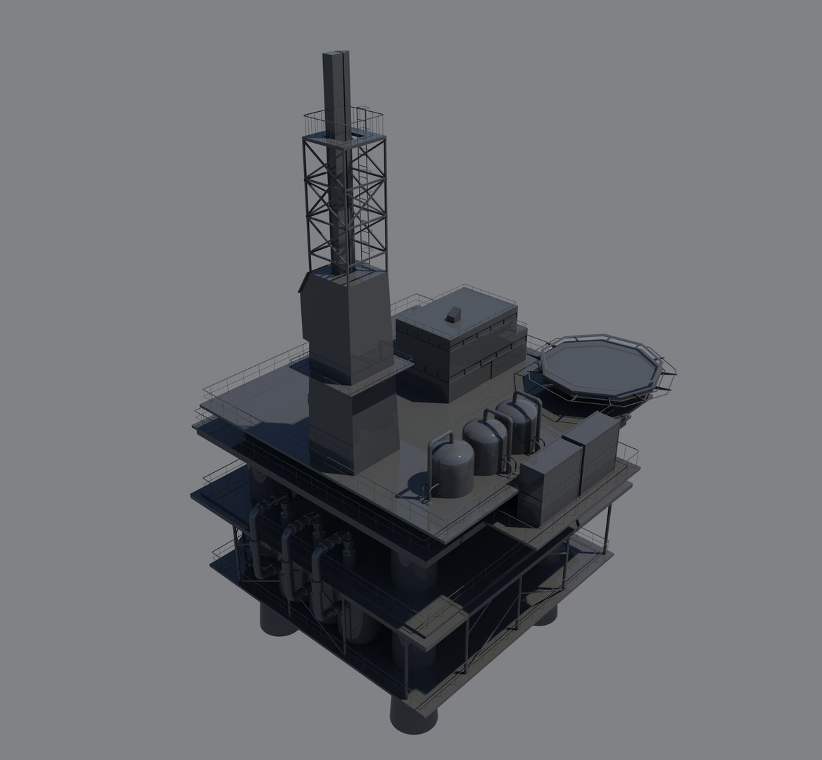 Oil Rig 3d Model