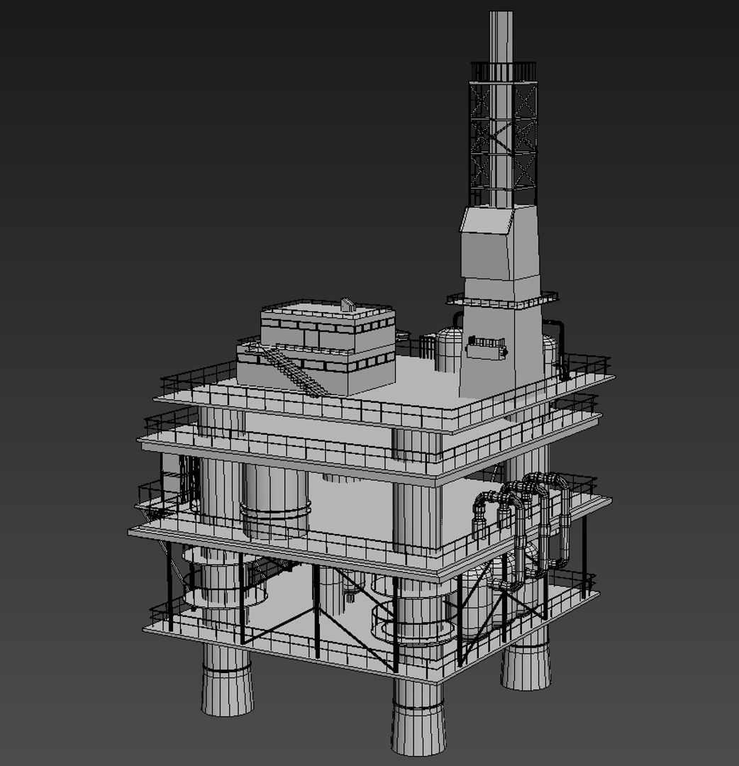 Oil Rig 3d Model