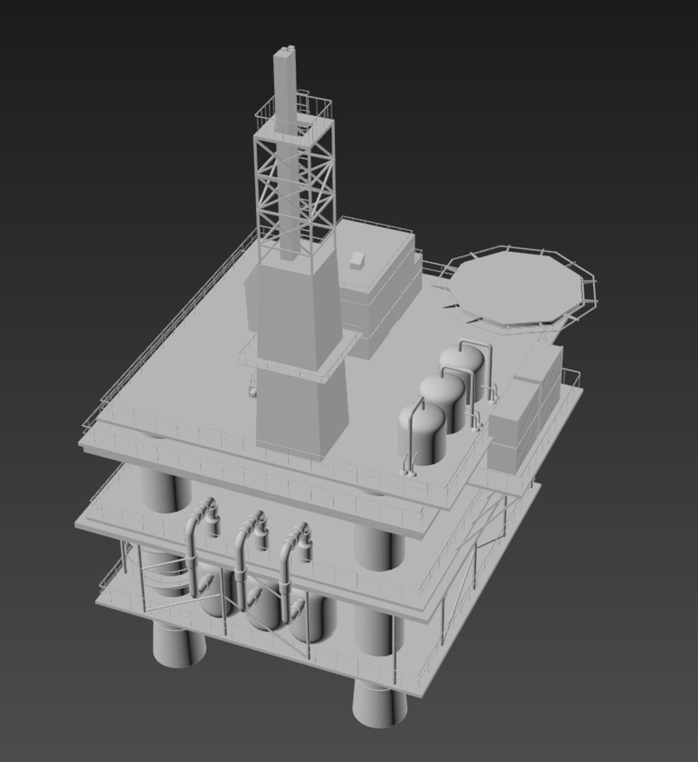 Oil Rig 3d Model