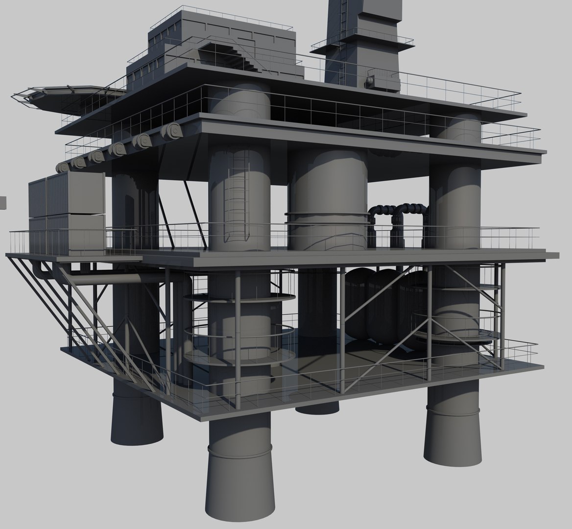 Oil Rig 3d Model