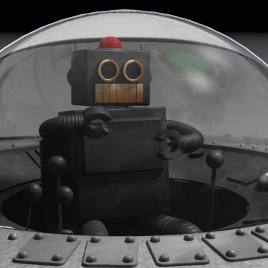 retro toy robo saucer 3d model