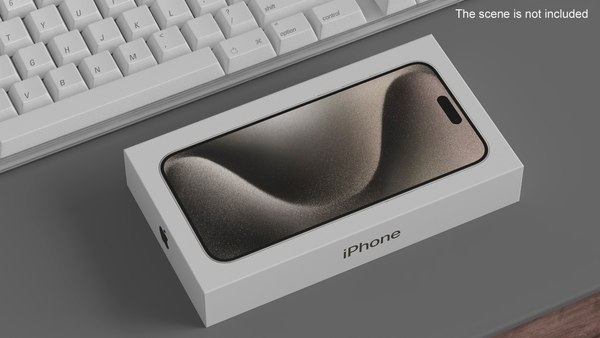 modelo 3d Caja de embalaje de titanio natural Apple iPhone 15 Pro Max ...