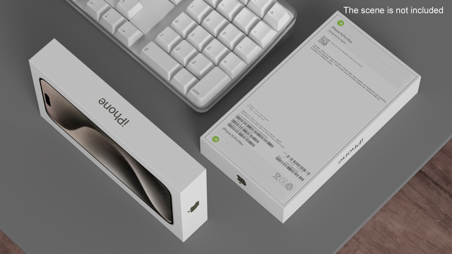 3D Apple IPhone 15 Pro Max Natural Titanium Packaging Box Model ...