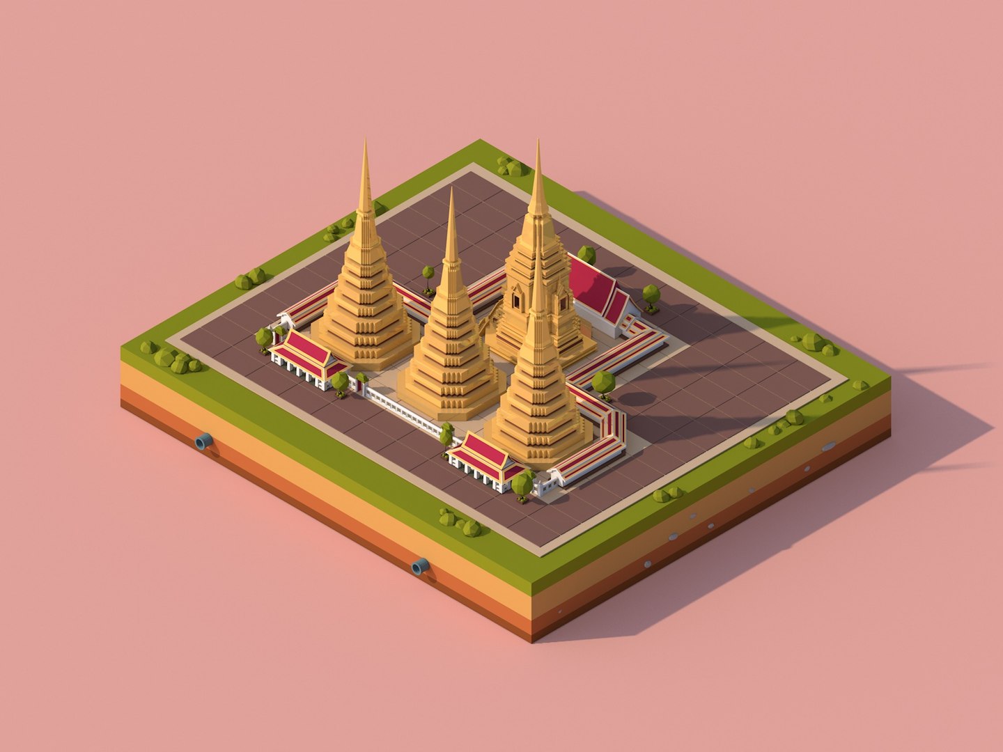 Cartoon Monument Landmark 3D - TurboSquid 1419506