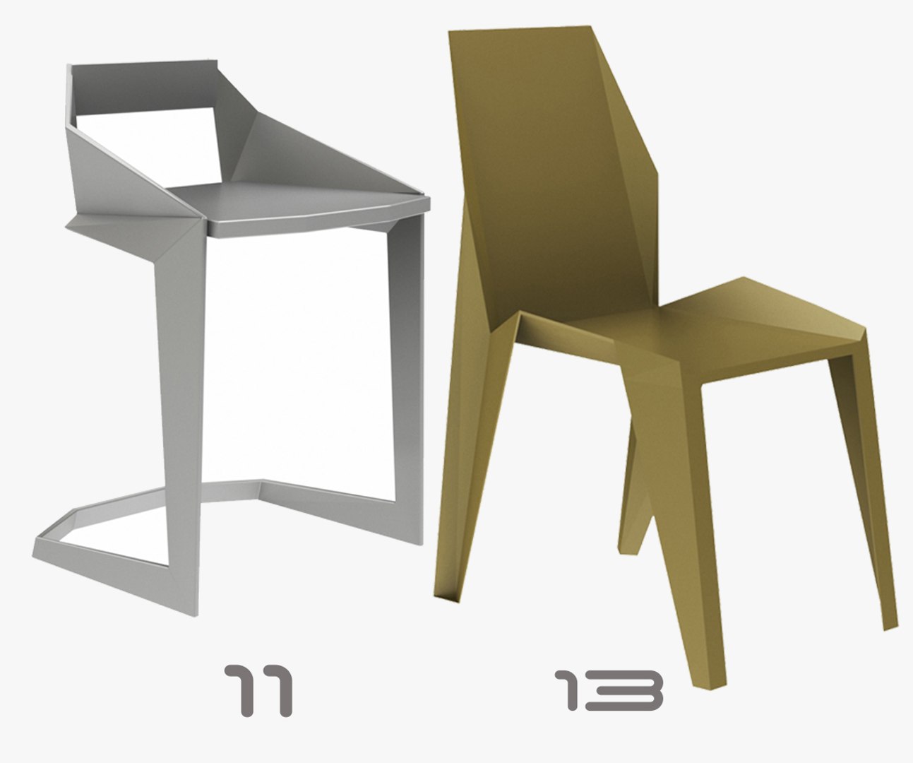 3D Model Origami Chair Collection - TurboSquid 1786283