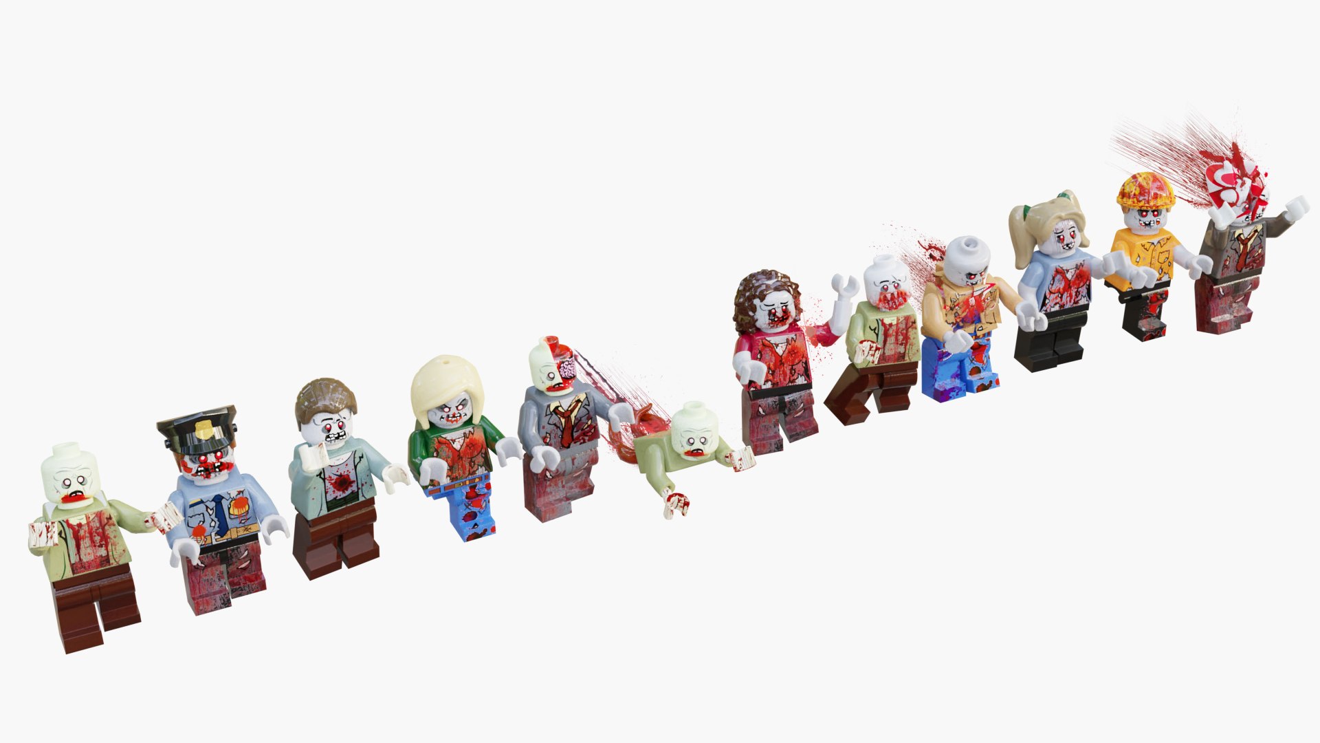 3D Model Lego Bloody Zombie Set - TurboSquid 2152247