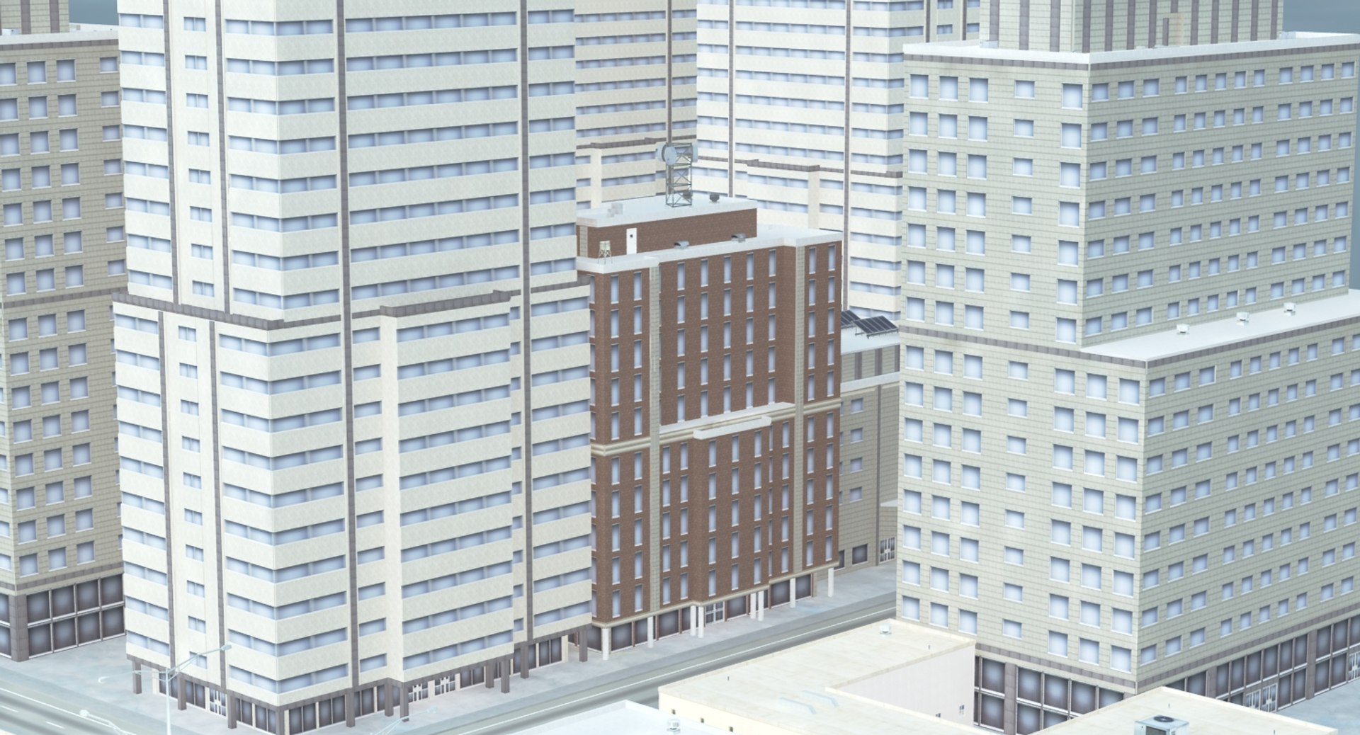 3d buildings block model