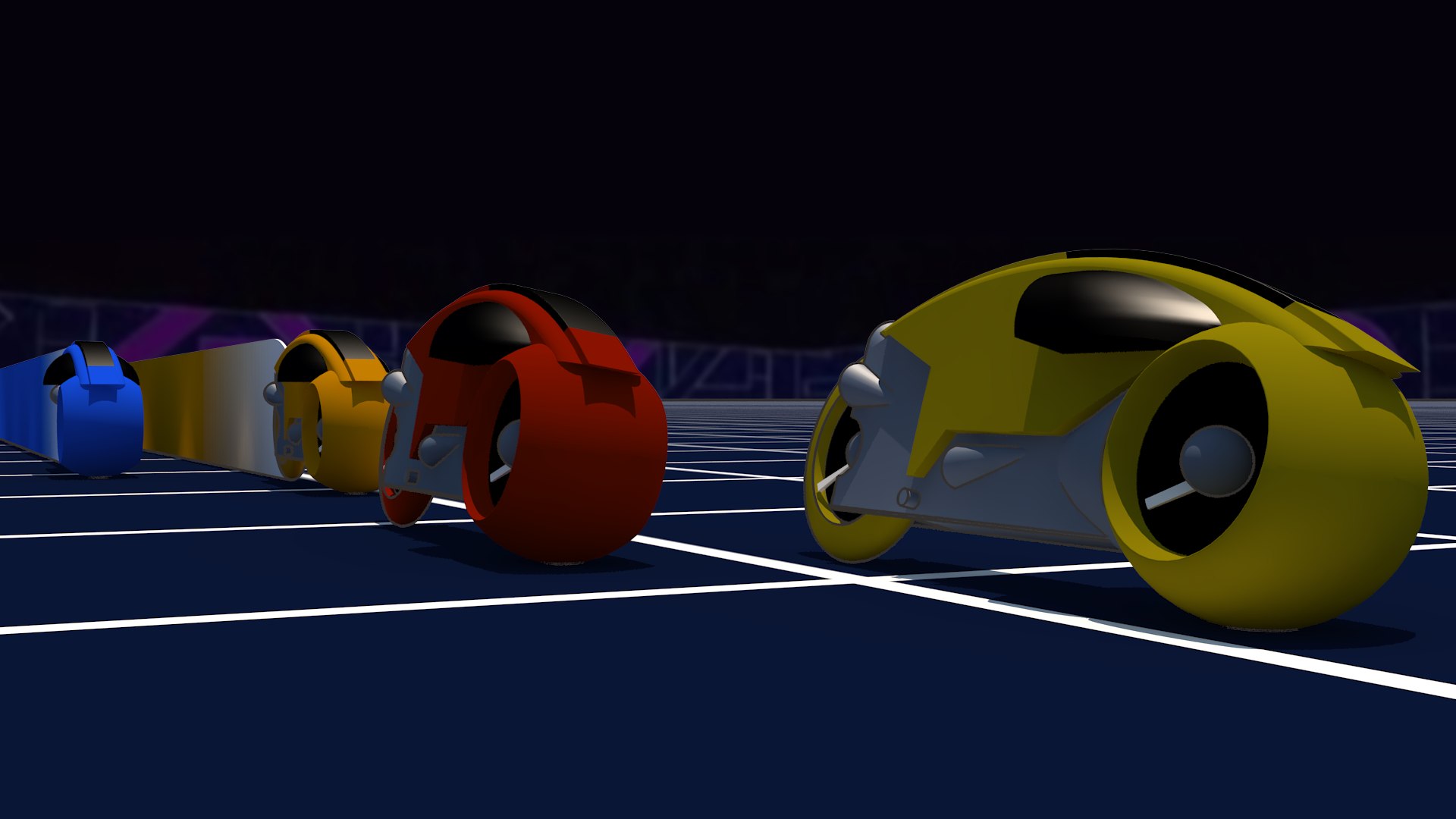 TRON 1982 Light cycles model - TurboSquid 1811121