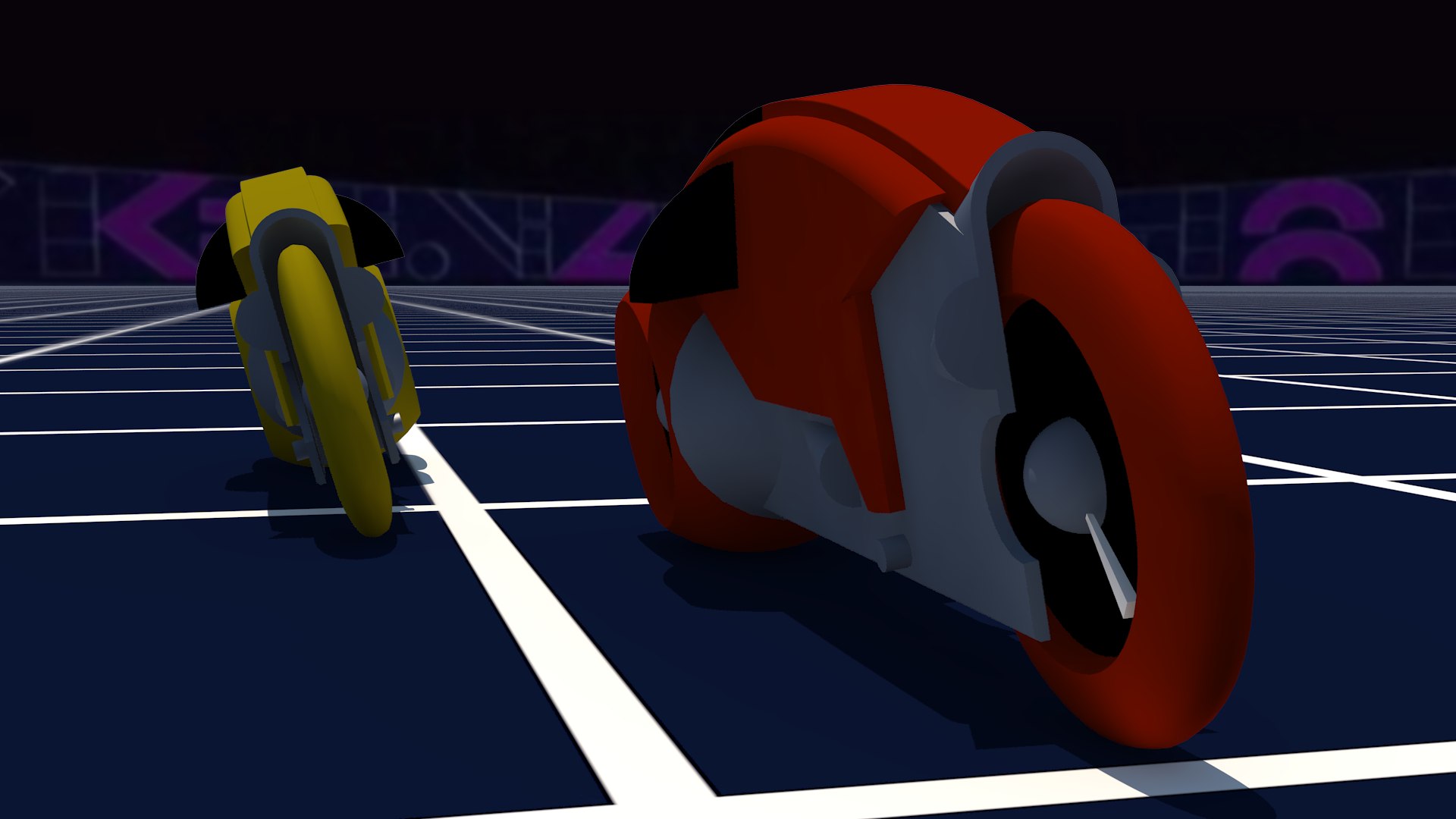 TRON 1982 Light Cycles Model - TurboSquid 1811121