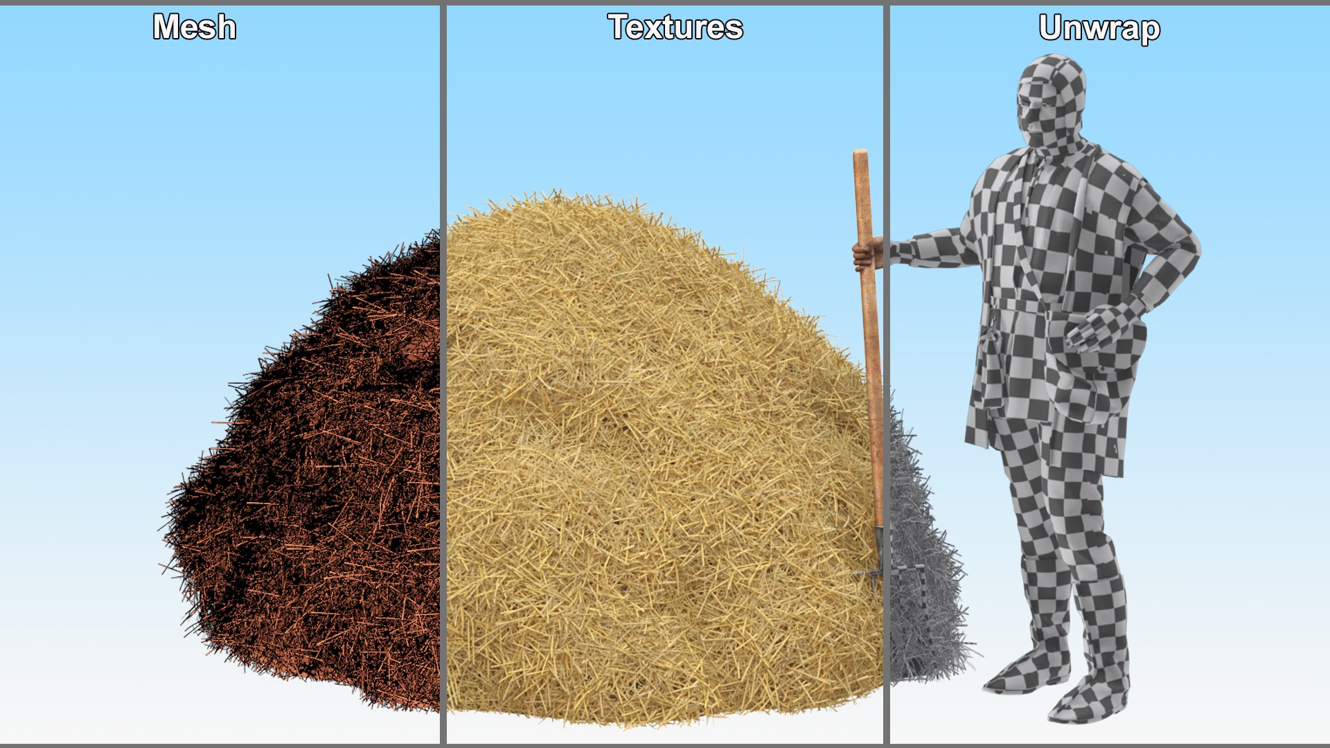 3D Medieval Peasant With Hay Model - TurboSquid 2376332