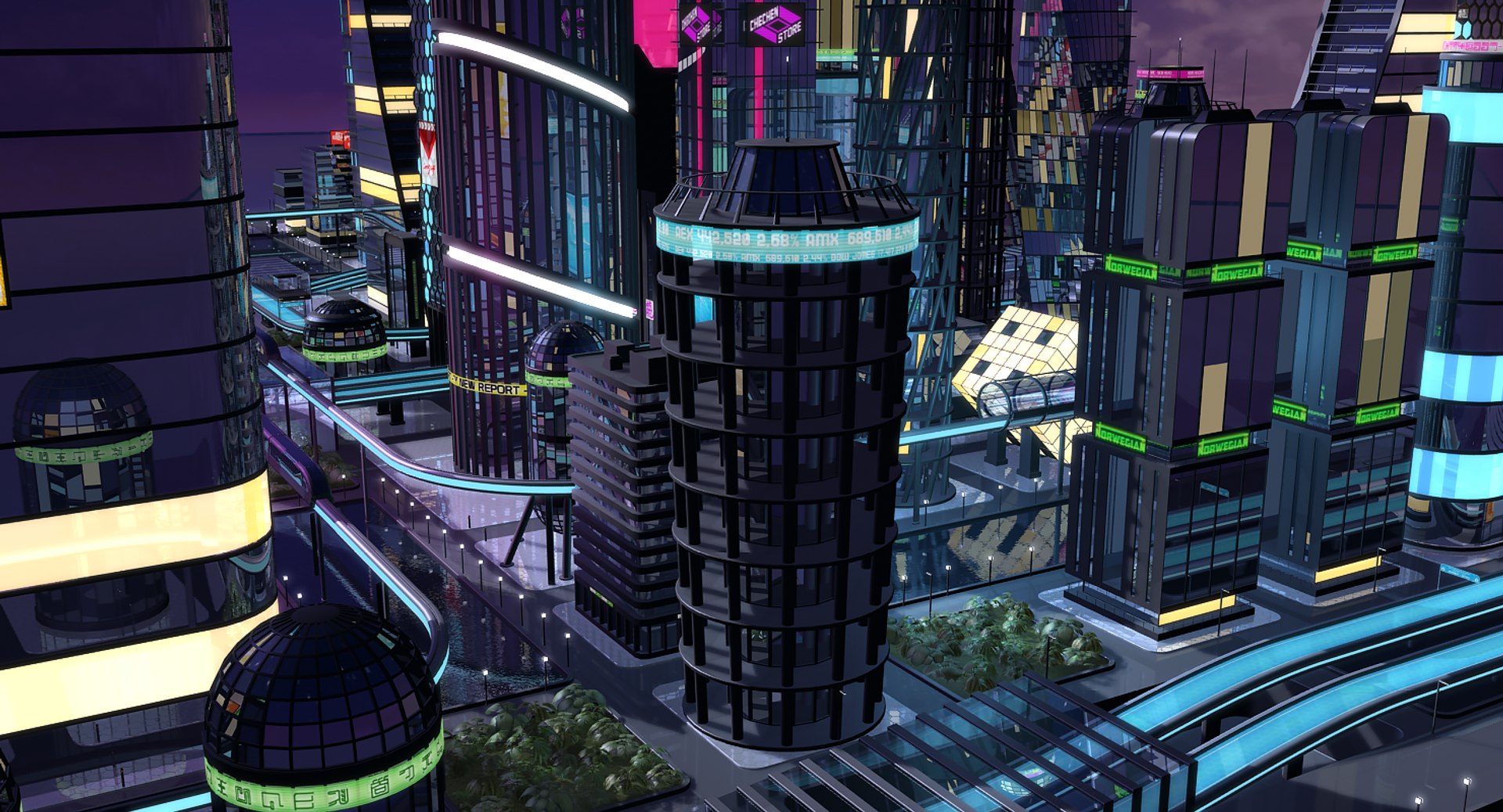 3D city night model - TurboSquid 1255631